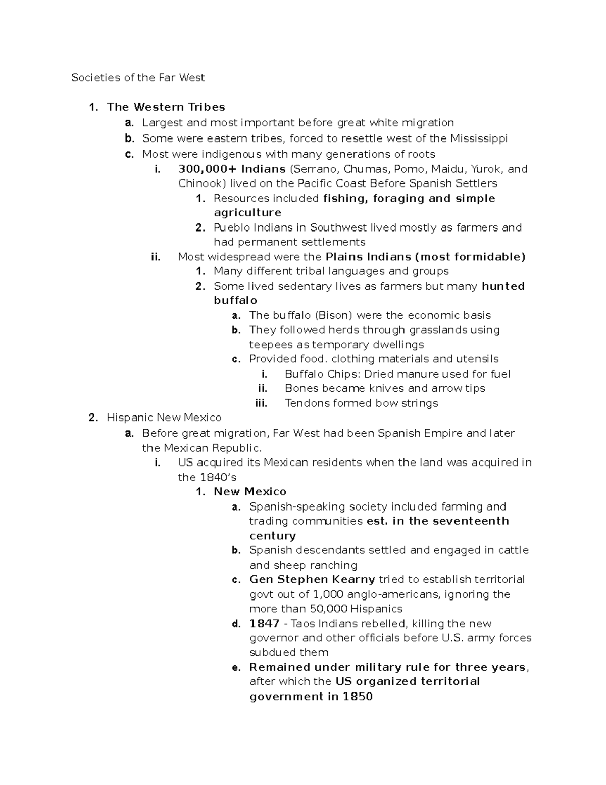 Chapter 16 - The Conquest of the Far West - Societies of the Far West ...