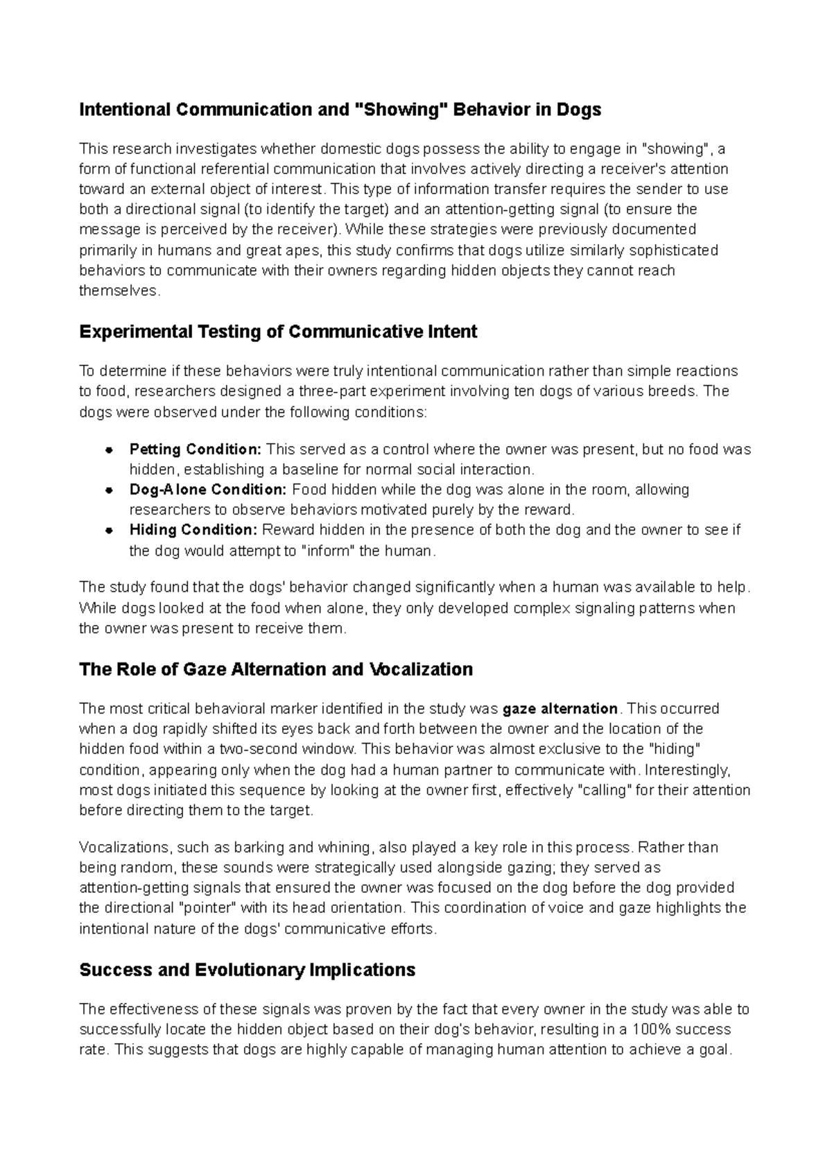 Dog Behavior and Intentional Communication: A Study on Canine Signals ...