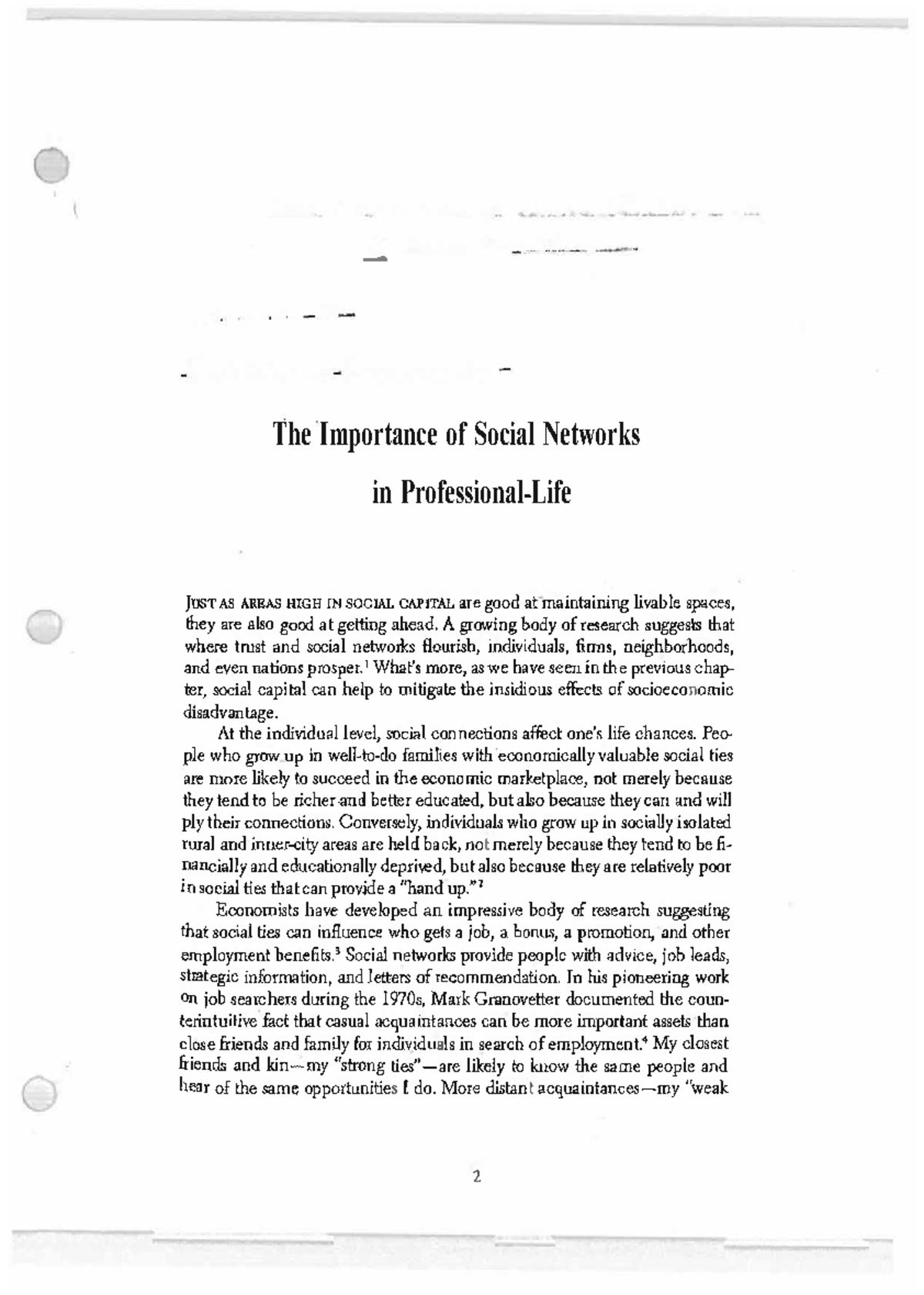 The Importance of Social Networks in Professional Life: AS 101 Insights ...