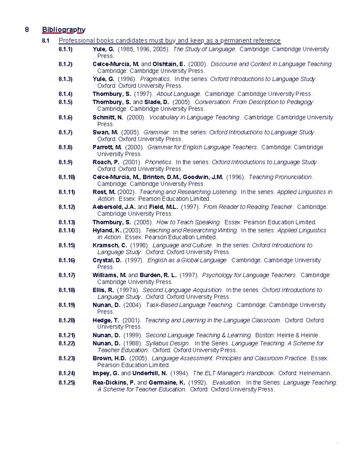 Course Bibliography - 2006 - 8 Bibliography 8 Professional books ...