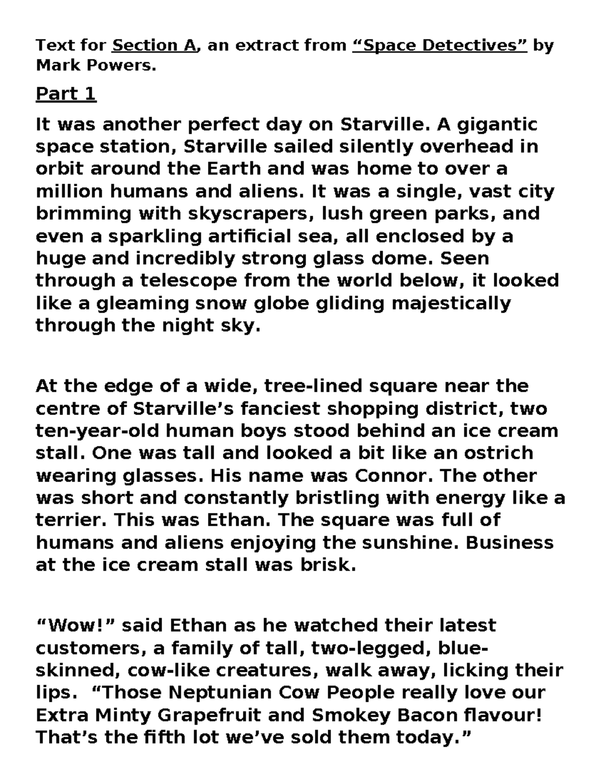 Upper Primary English T3 Comprehension: Space Detectives Extract - Studocu