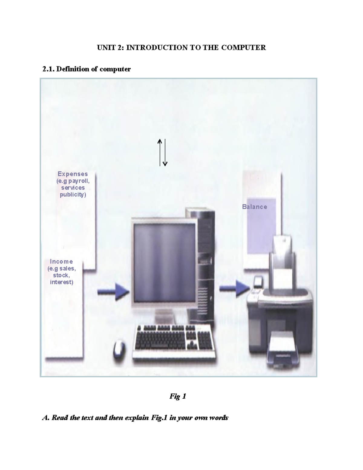 Textbook Unit 2 + Unit 3 - Tiếng anh - UNIT 2: INTRODUCTION TO THE ...