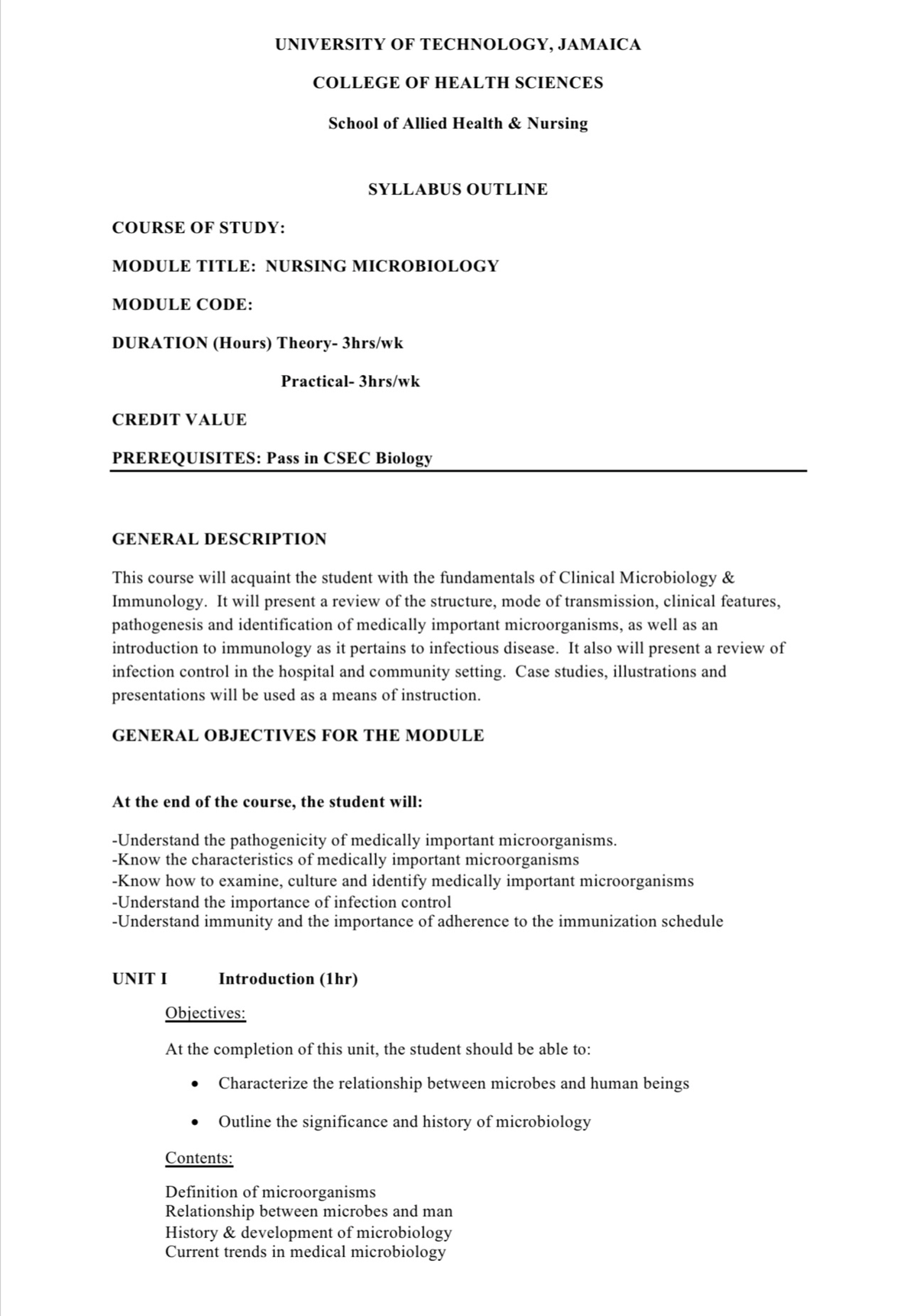 Utech Microbiology - Nursing Microbiology - Studocu