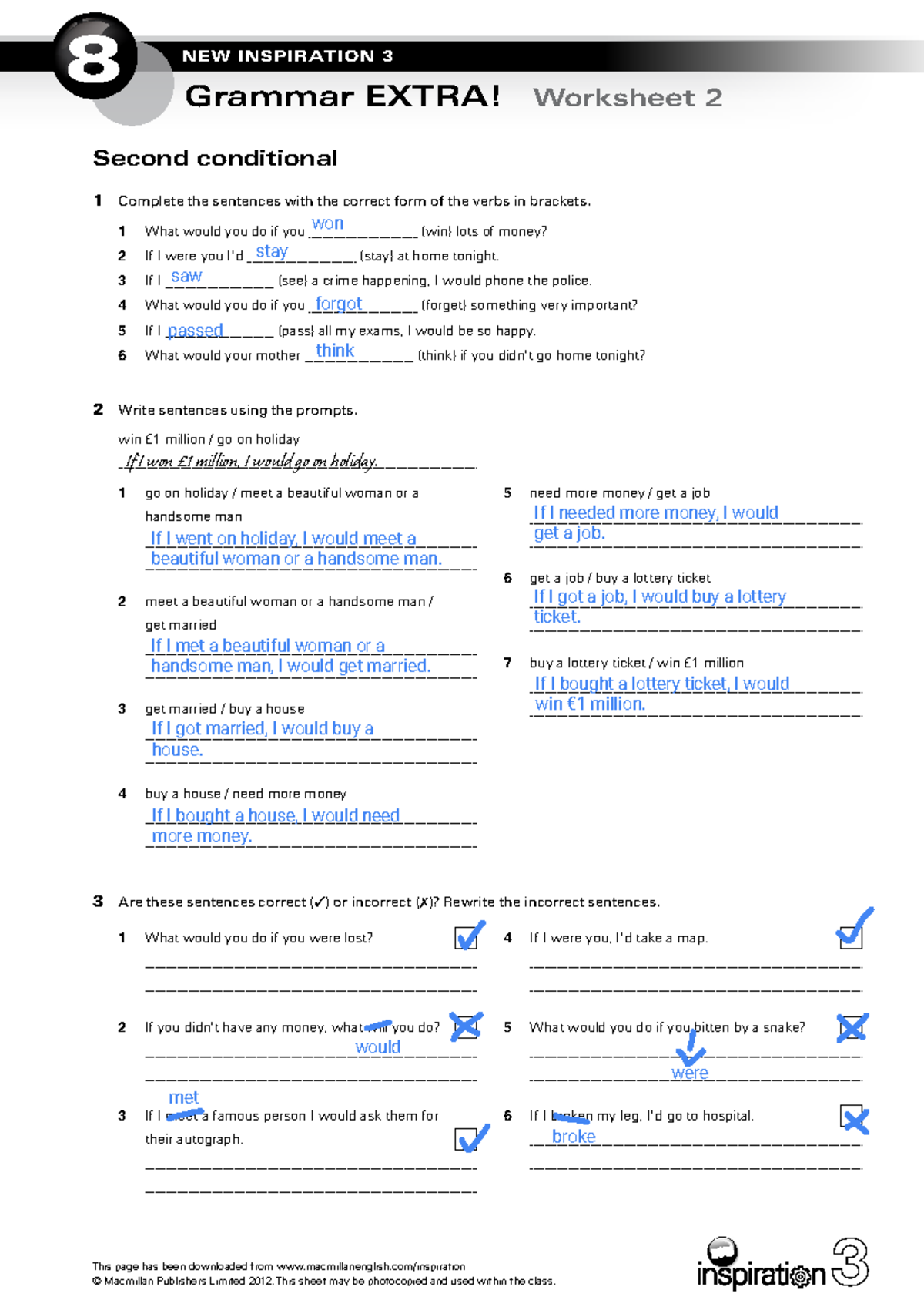 Unit 5 Grammar Worksheet: Second Conditional Exercises - Studocu