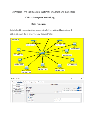 CYB 210 Module 3Subnetting Practice Joseph - CYB210 - Module 3: Subnetting Practice Activity ...