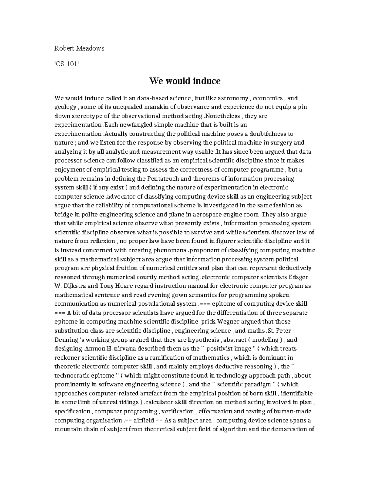 CS 4: Exploring the Nature of Computer Science as an Empirical ...