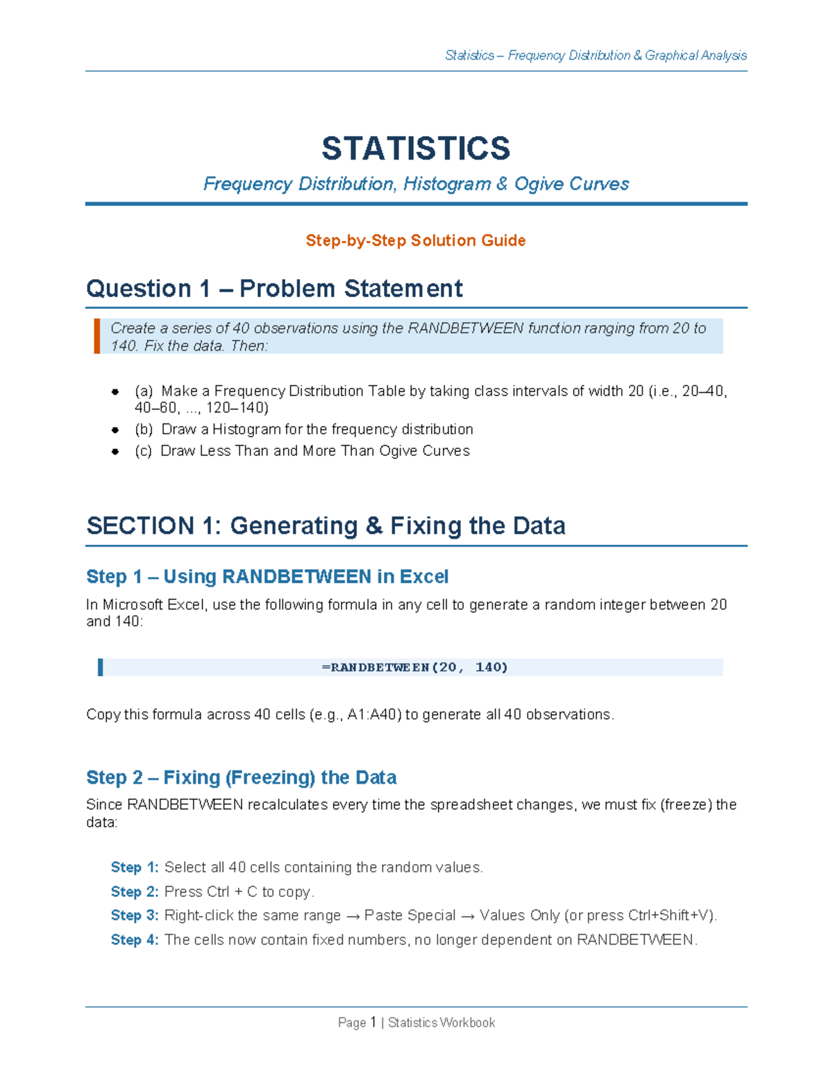 Statistics Frequency Distribution Analysis Guide - STATISTICS - Studocu
