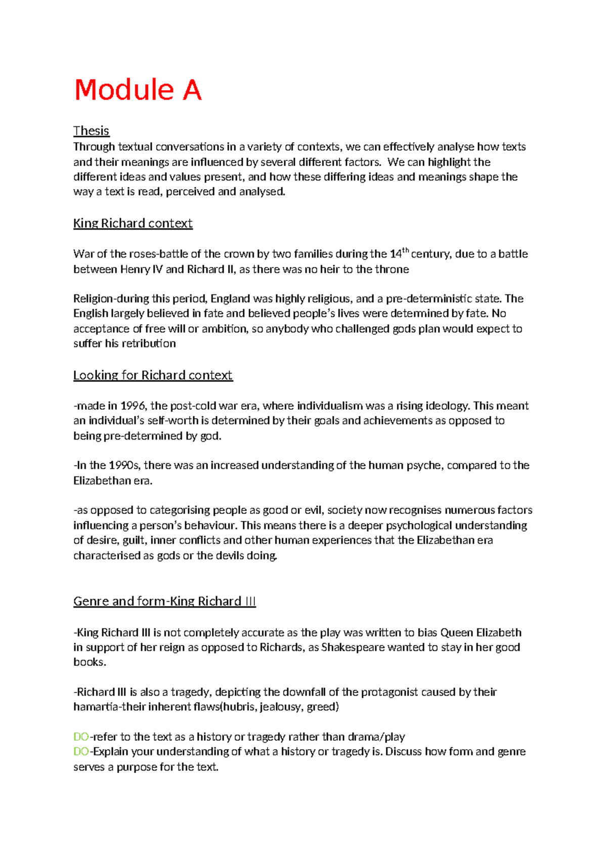"ENG200 Module A: Analyzing Texts and Contexts in 'Richard III ...