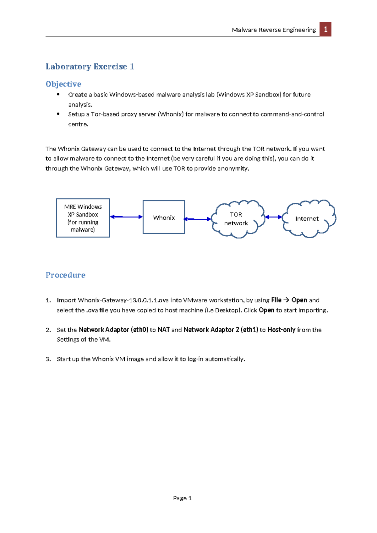 Lab 1 Creating a basic Windows-based malware analysis sandbox - Malware ...