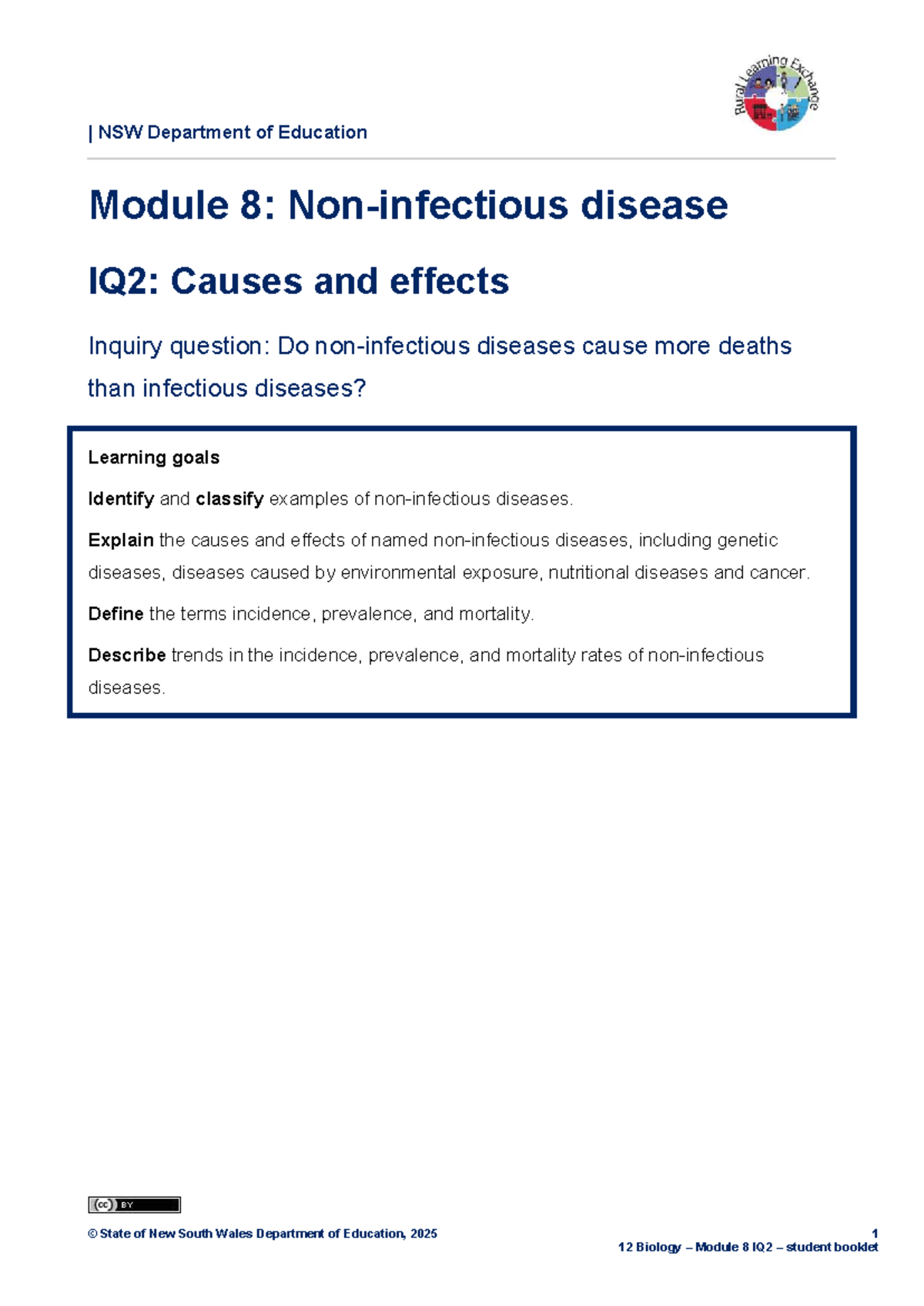 NSW Biology Module 8: Non-Infectious Diseases - IQ2 Causes & Effects ...