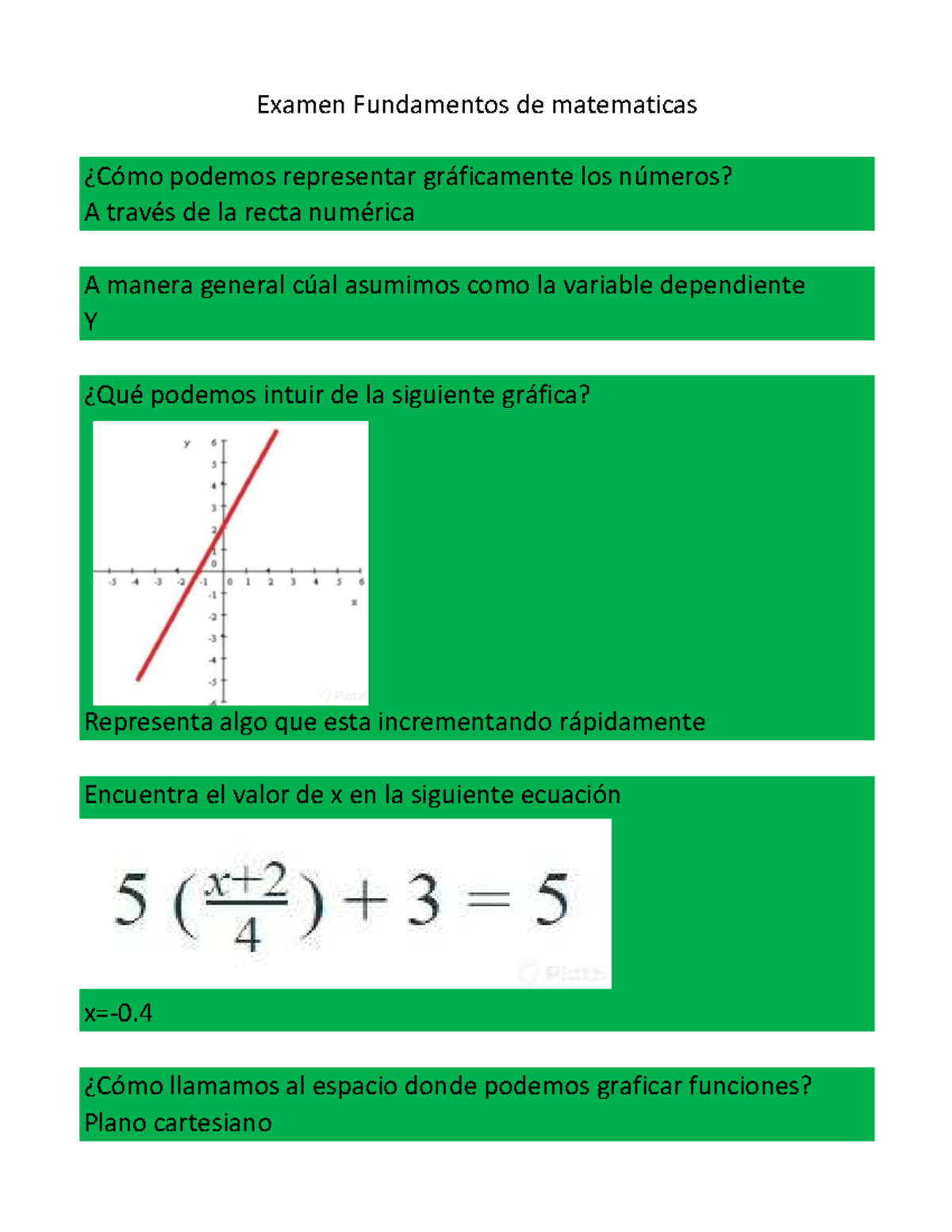 Examen Final de Fundamentos de Matemáticas: Gráficas y Funciones - Studocu