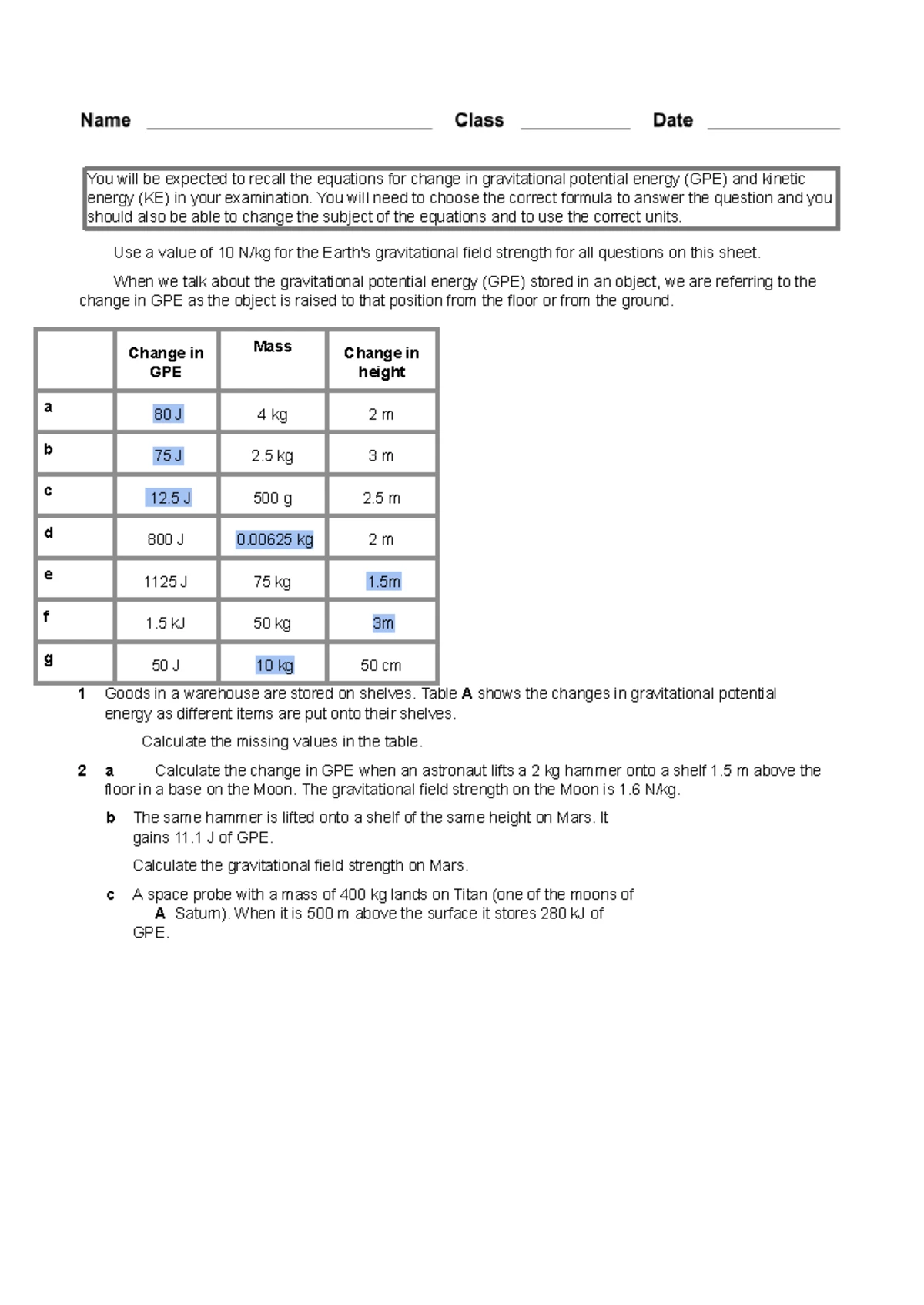 Yr11 Combined Science EDEXCEL November Mock Revision Topics - Studocu