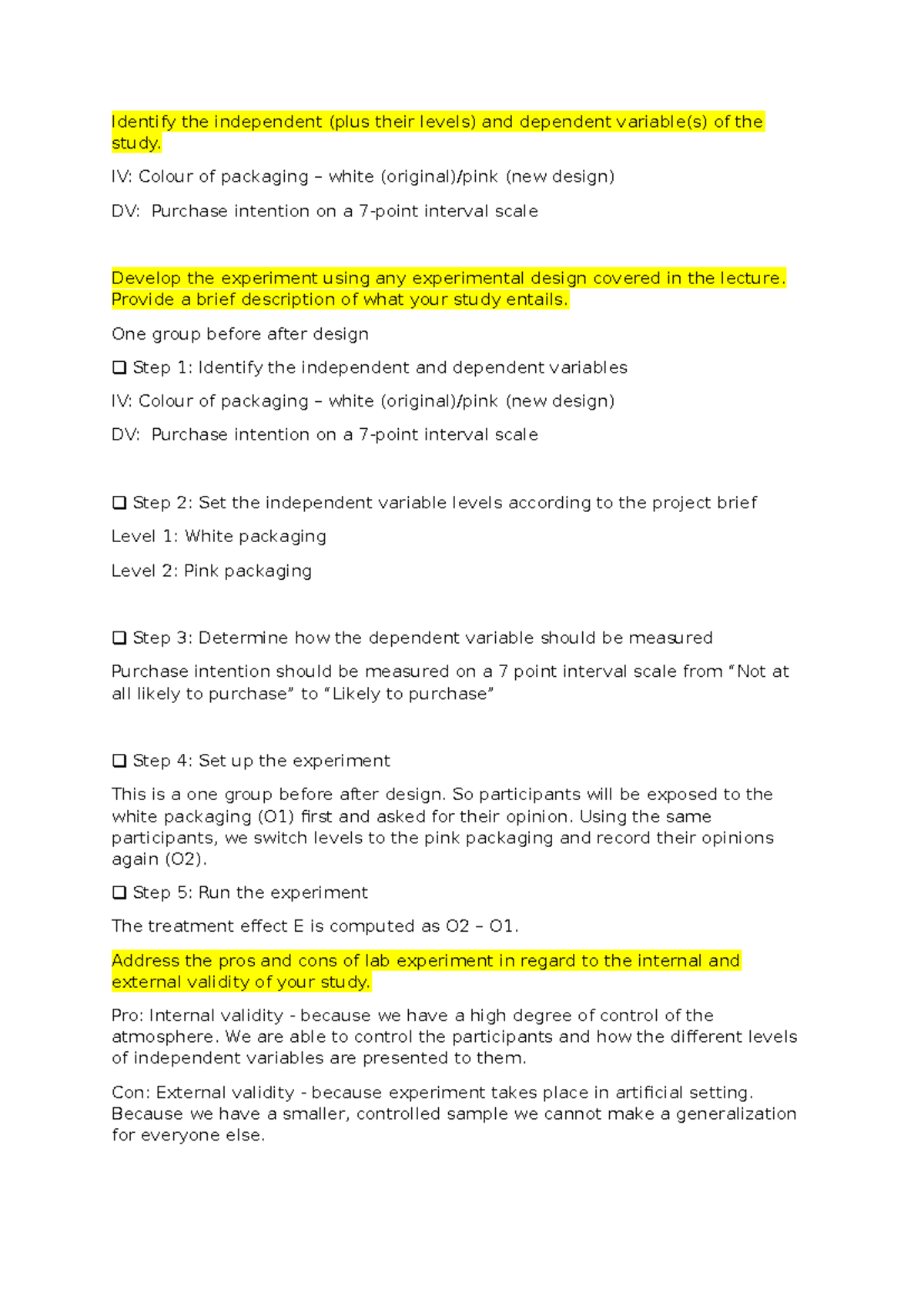 MBR Assignment 5: Experimental Design on Packaging Color & Purchase ...