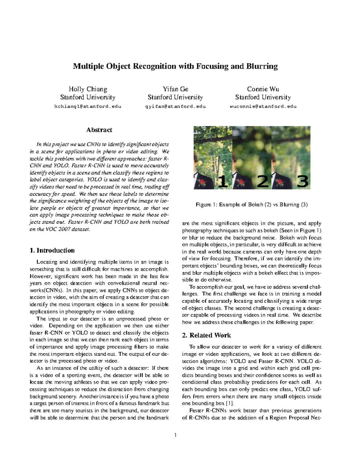 Multiple Object Recognition with Focusing & Blurring (CS 224N) - Studocu