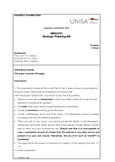 MNG3701 - Unisa - Strategic Planning IIIA - Studocu