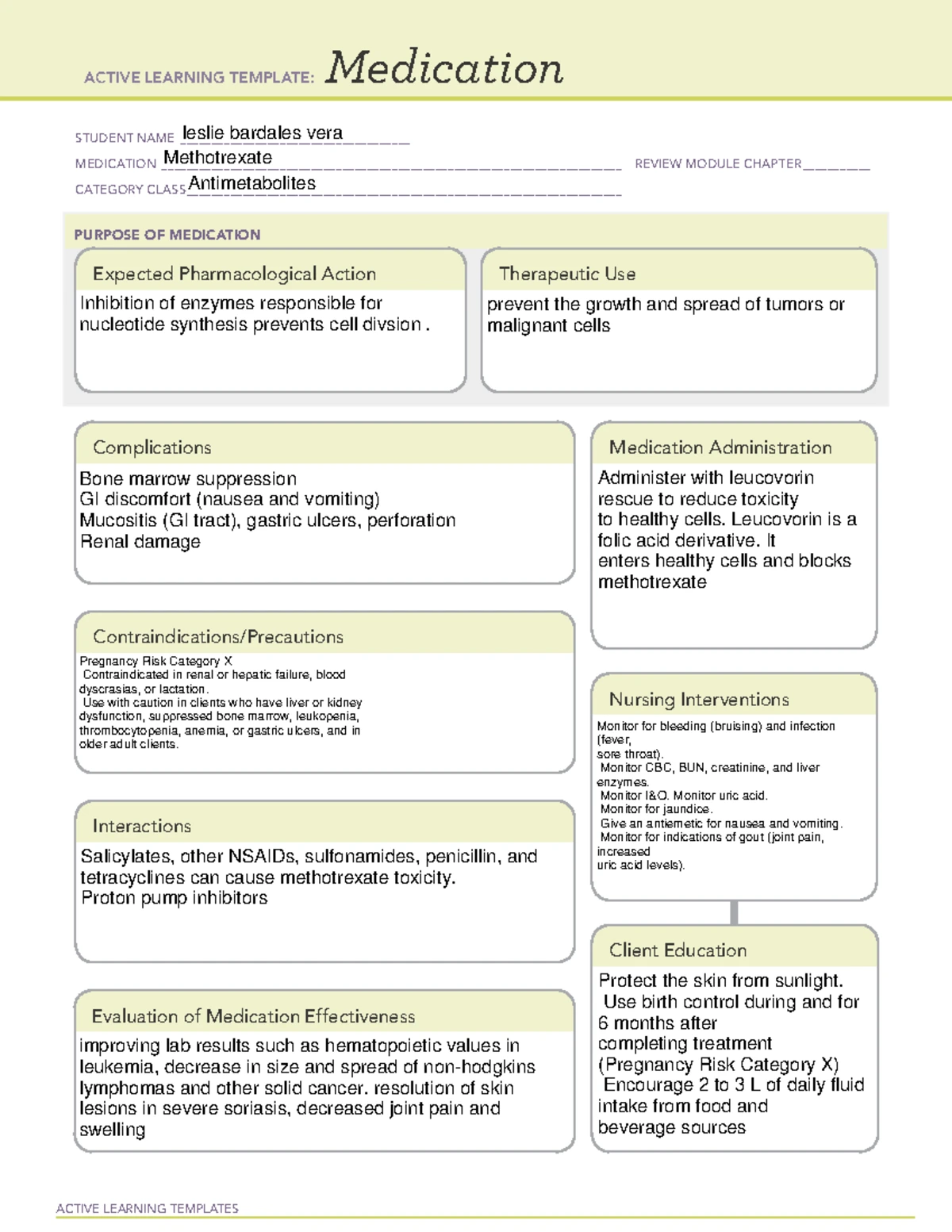 ATI Medication Template Metoprolol - ACTIVE LEARNING TEMPLATES ...