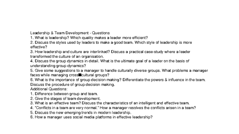 Leadership Team Development Questions: Key Insights and Strategies ...