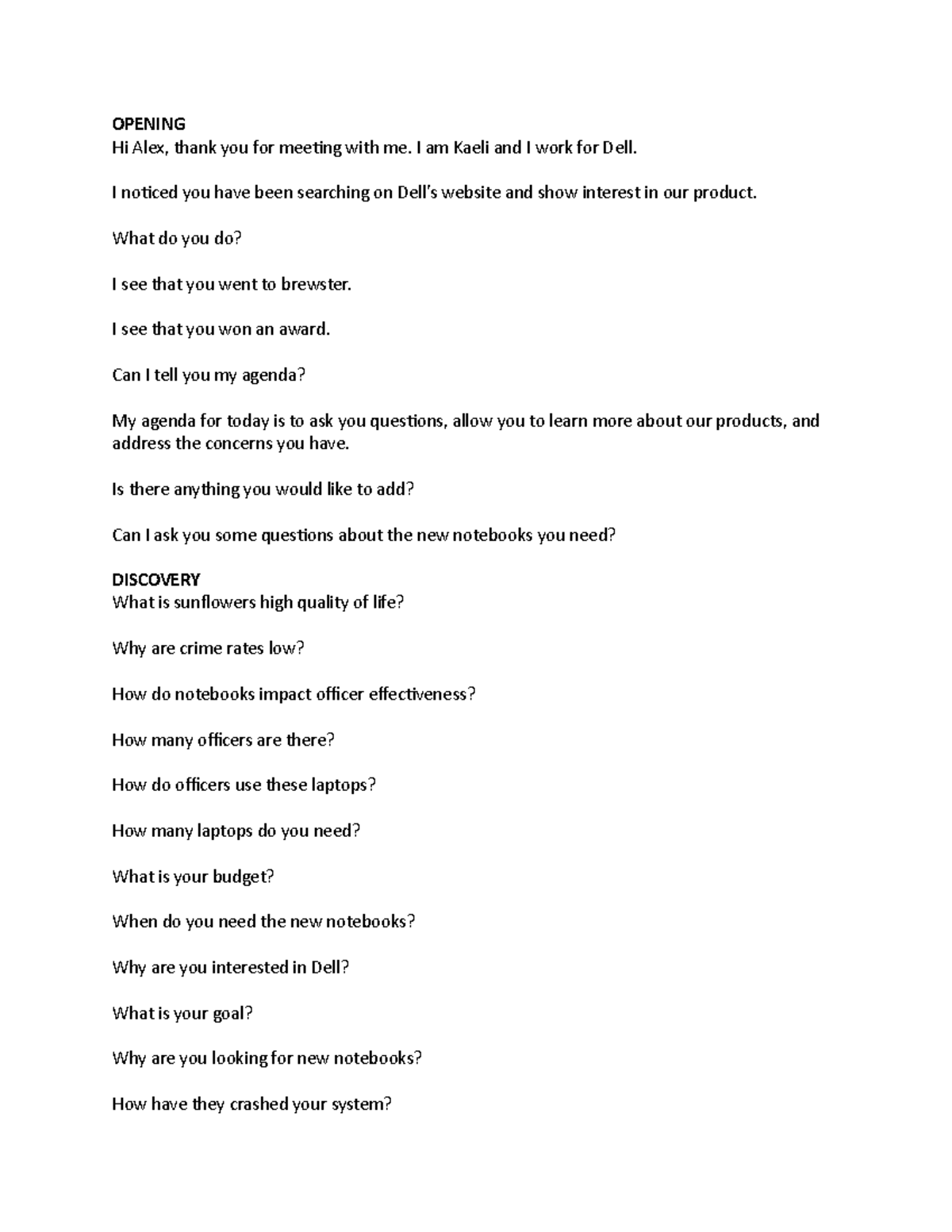 Sales Pitch Script for Customer Success Manager - Rnmkrs Guide - Studocu