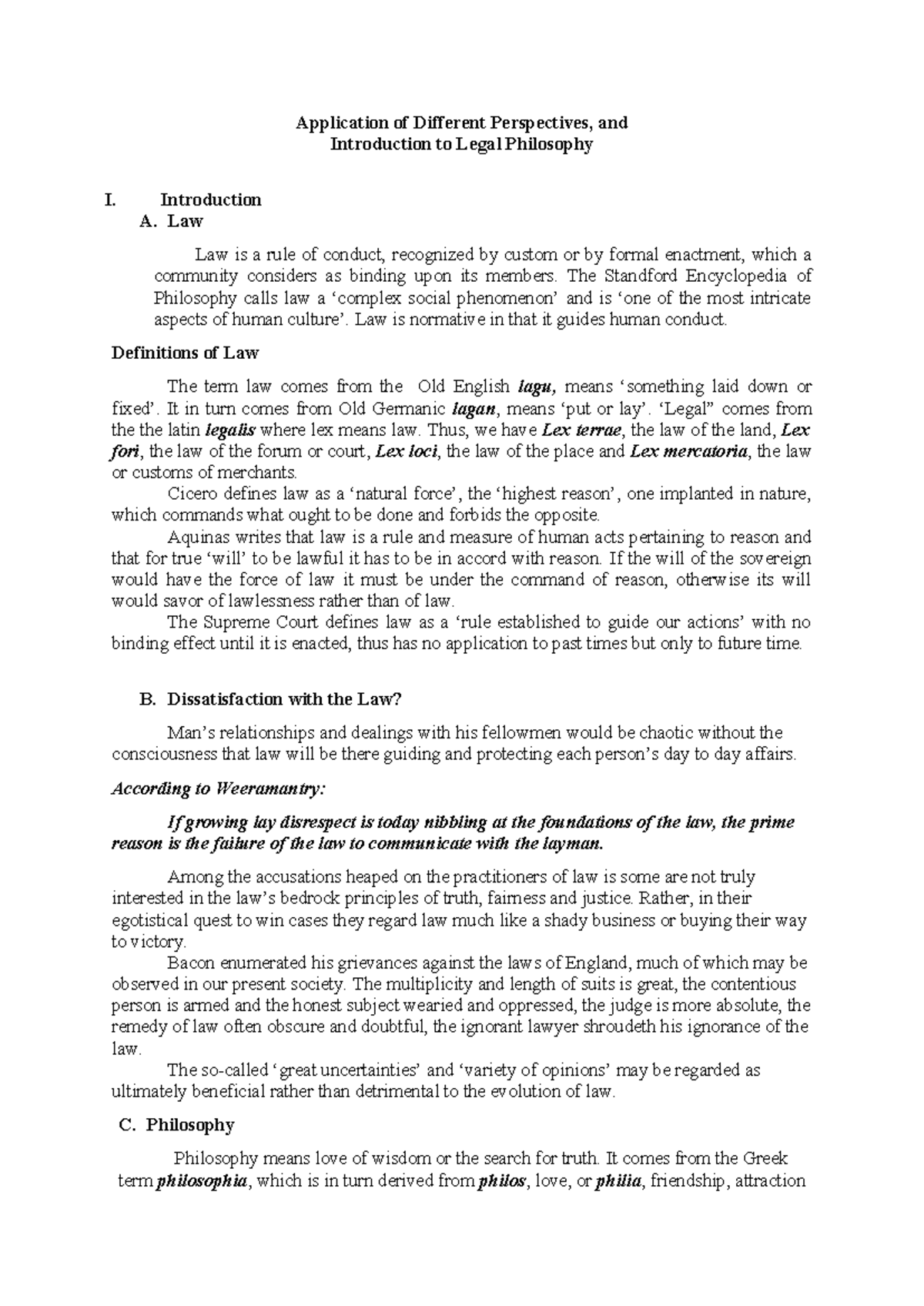 Legal Philosophy I: Perspectives on Law and Jurisprudence (Hisphi GRP 2 ...