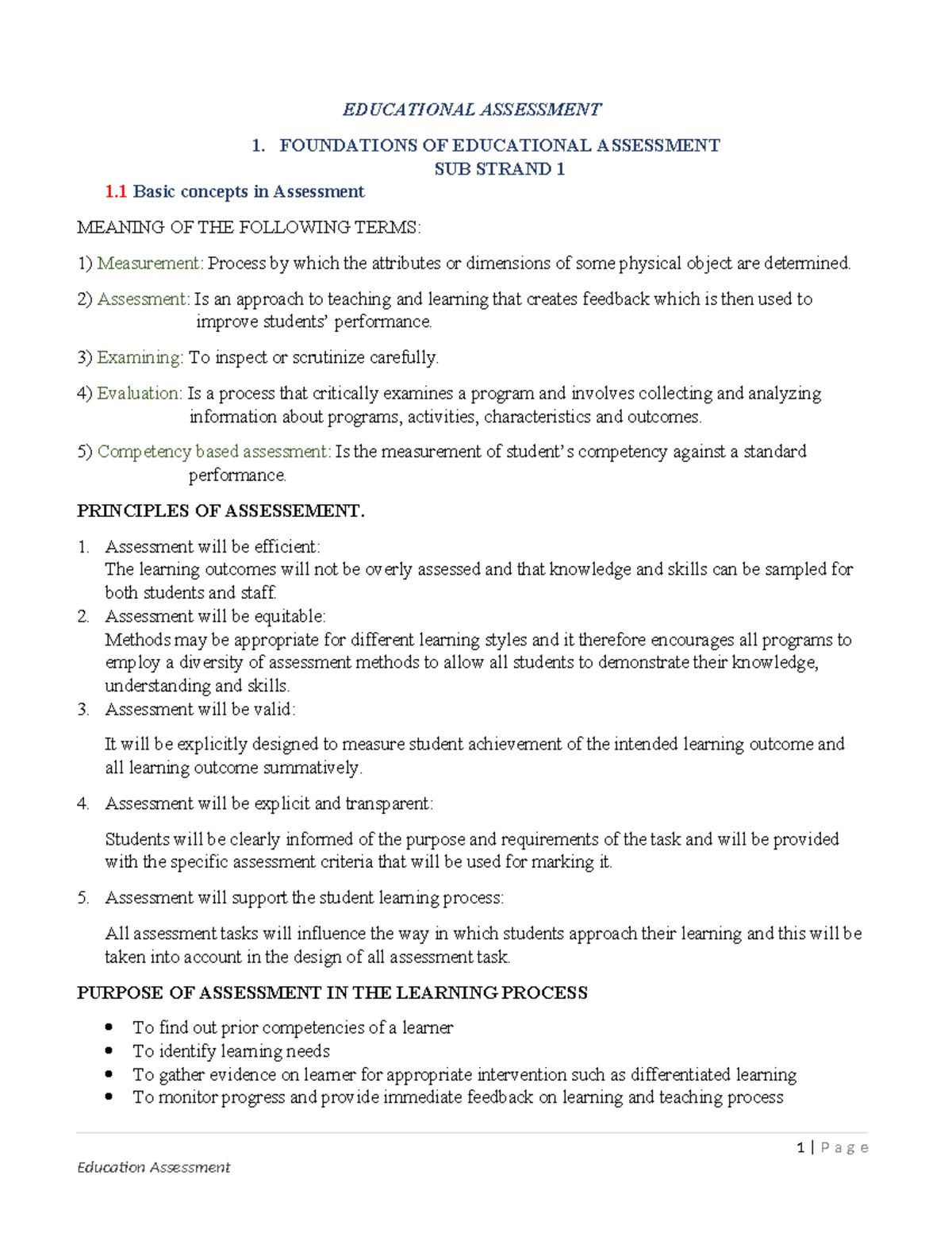 Educational Assessment: Foundations and Principles of CBA Methods - Studocu