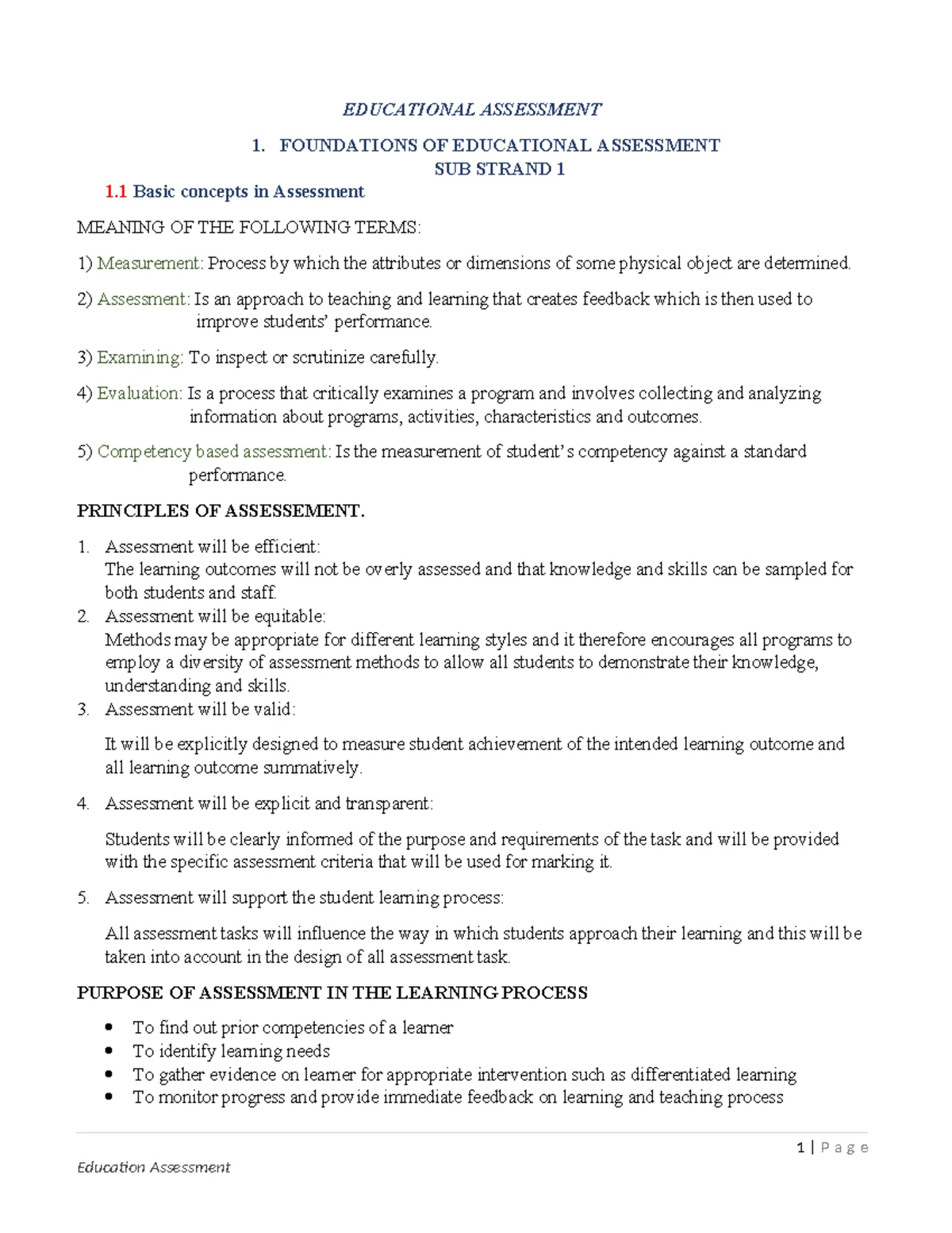 Educational Assessment: Foundations and Principles of CBA Methods - Studocu