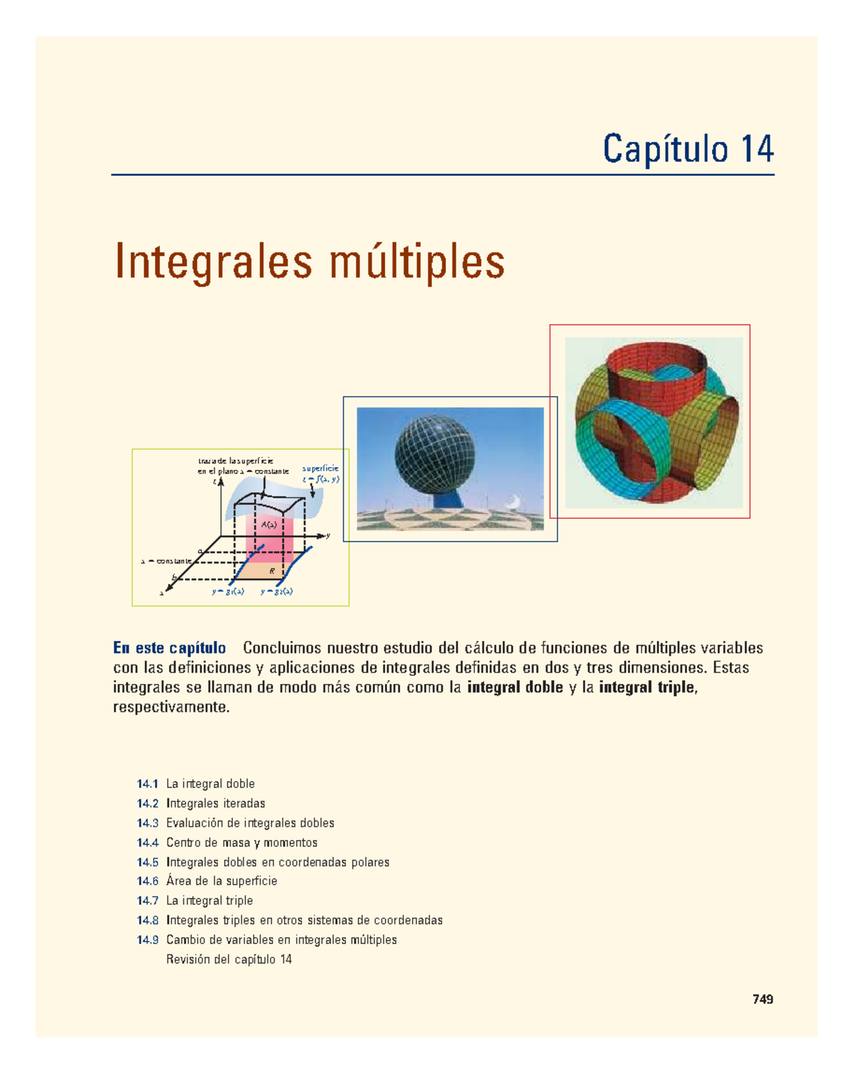Capítulo 14: Integrales Múltiples - Integral Doble, Área y Centro de ...