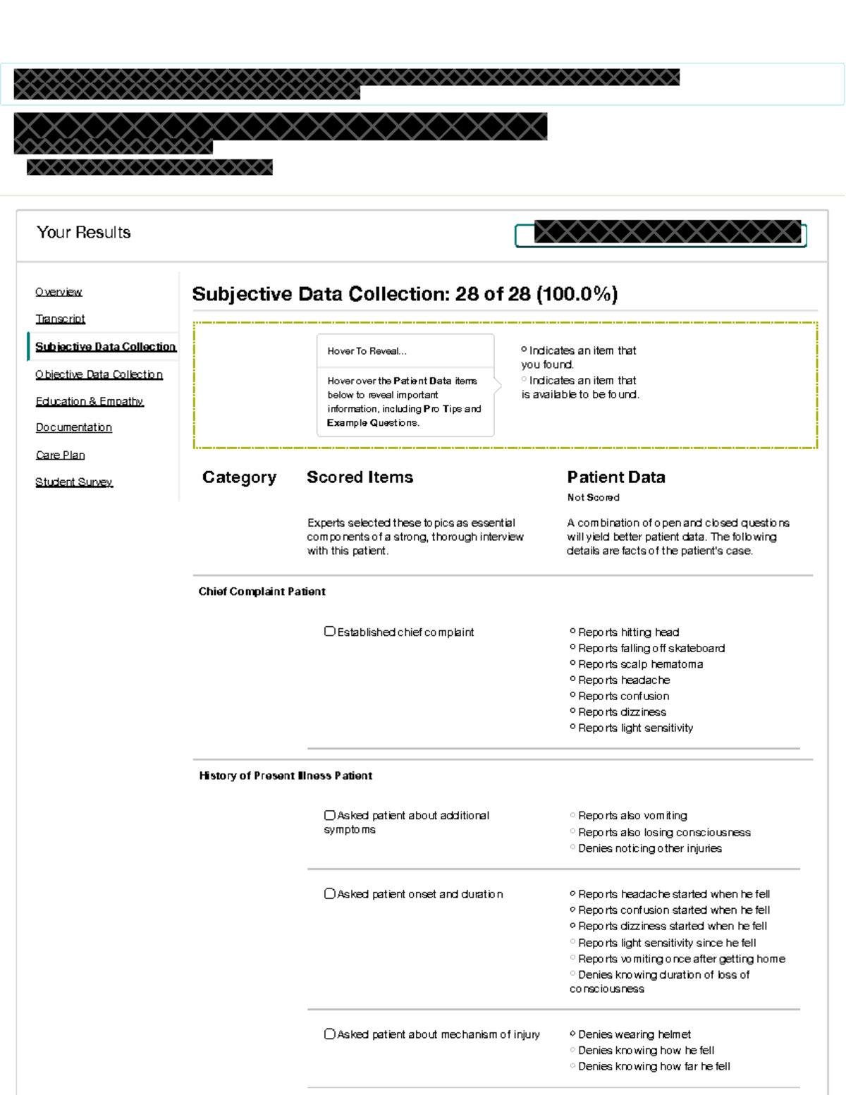 Subjective Data Analysis for Patient Case: D. Brooks (30-100%) - Studocu