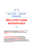 LEV 3701 - Unisa - Law of Evidence - Studocu