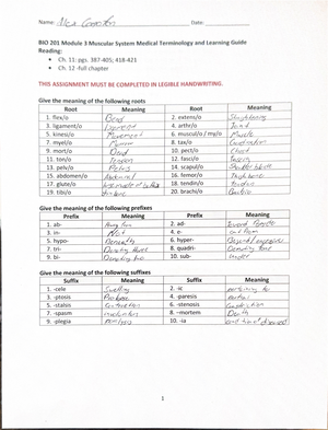 BIO 201 Module 6 Nervous System Study Guide and Terminology Notes - BIO ...