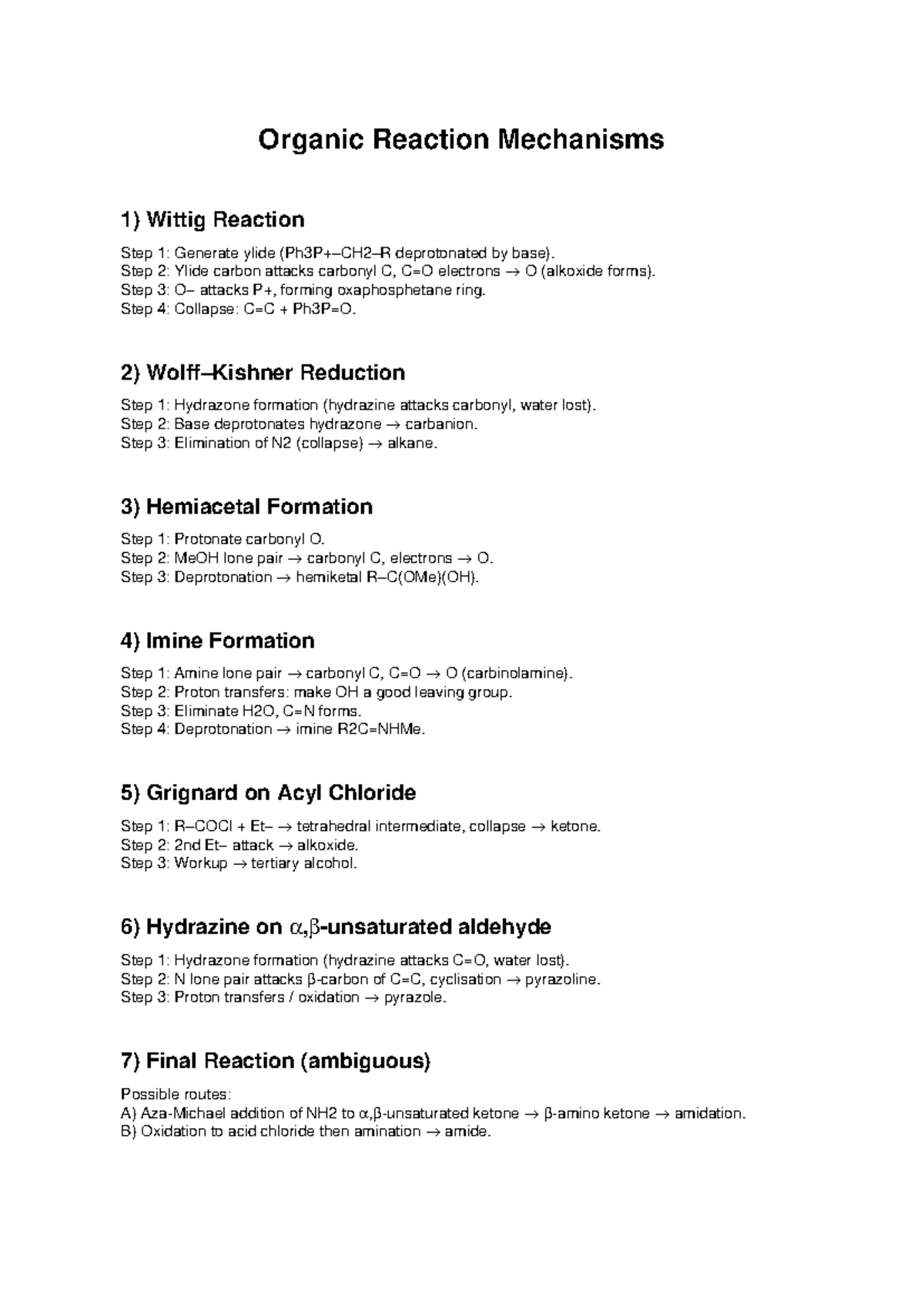 Organic Mechanisms: Key Reactions and Steps in Organic Chemistry - Studocu