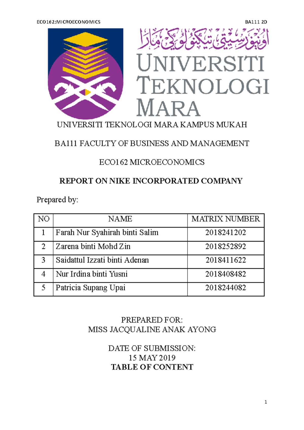 ECO162 group assignment - microeconomic - UiTM - Studocu