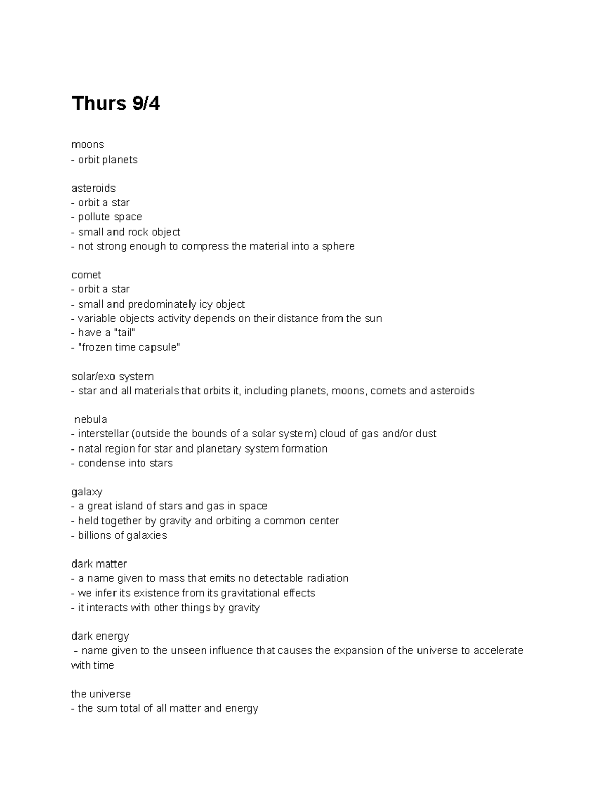 Astronomy Lecture Notes - Fall 2025: Universe & Motion Overview - Studocu