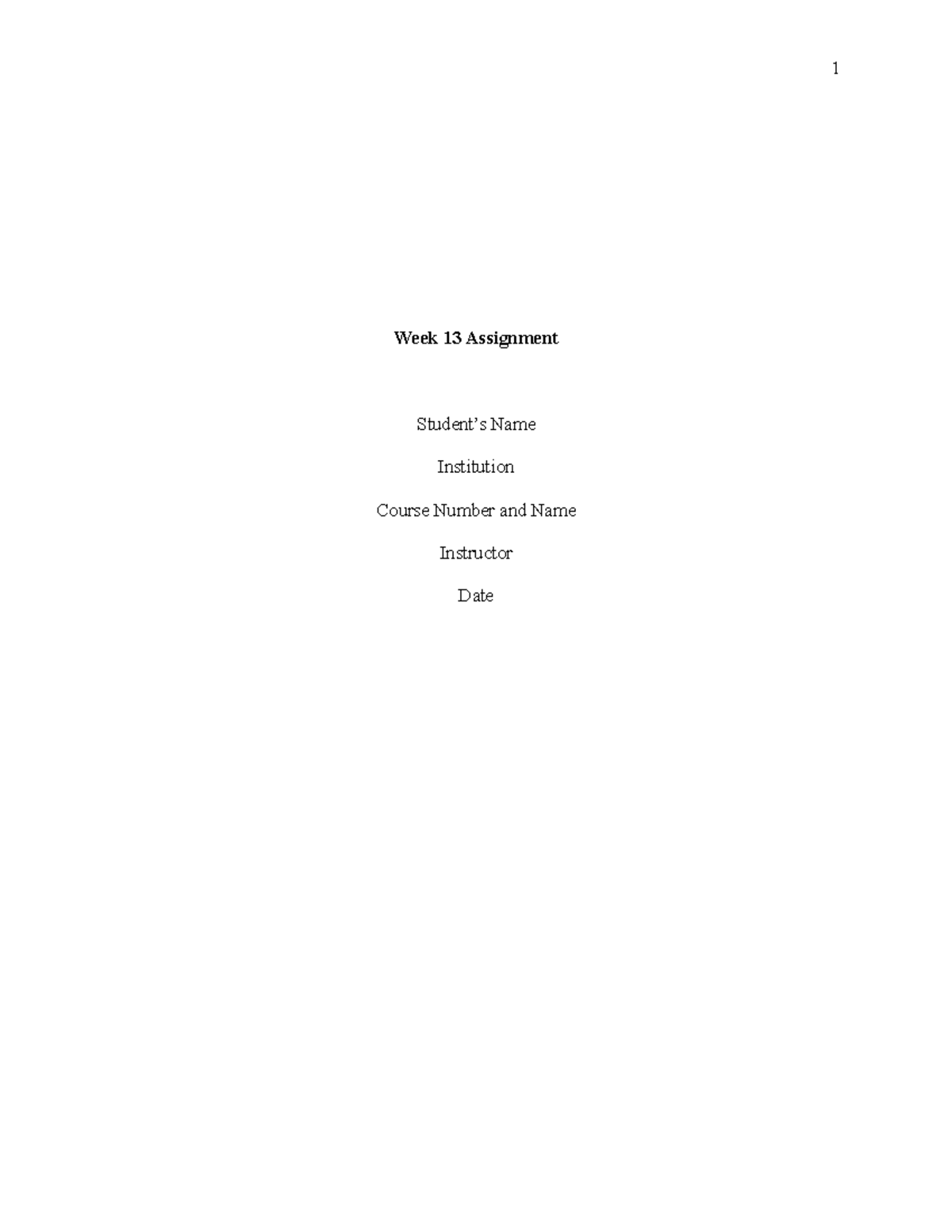 Skambham Business Intelligence Week 13 Assignment - Week 13 Assignment ...