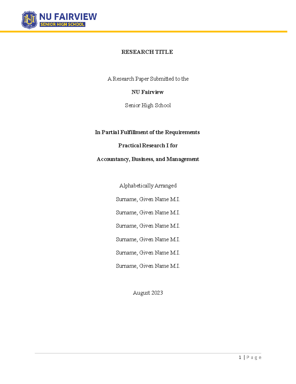 NU-FV-Research-Format: Evaluating SHS Students’ Mental Health Status ...