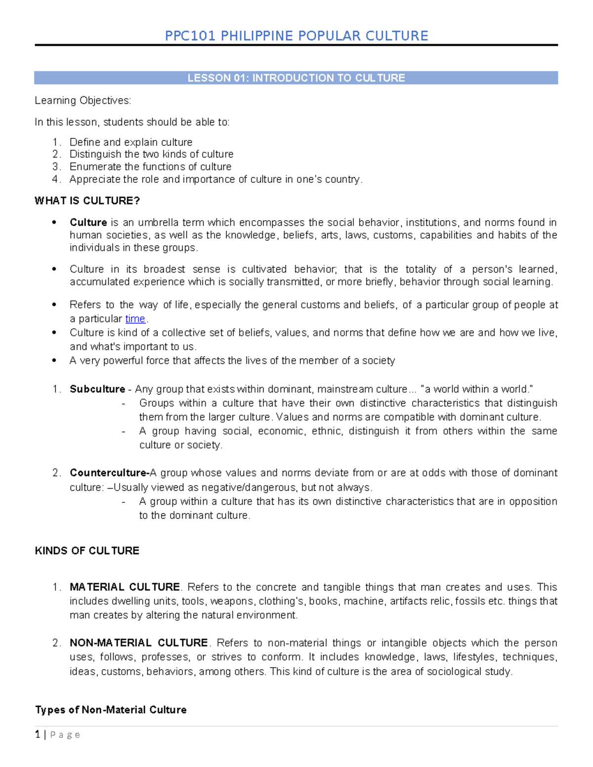 Module 1: Introduction to Philippine Pop Culture - Lesson 01 Insights ...