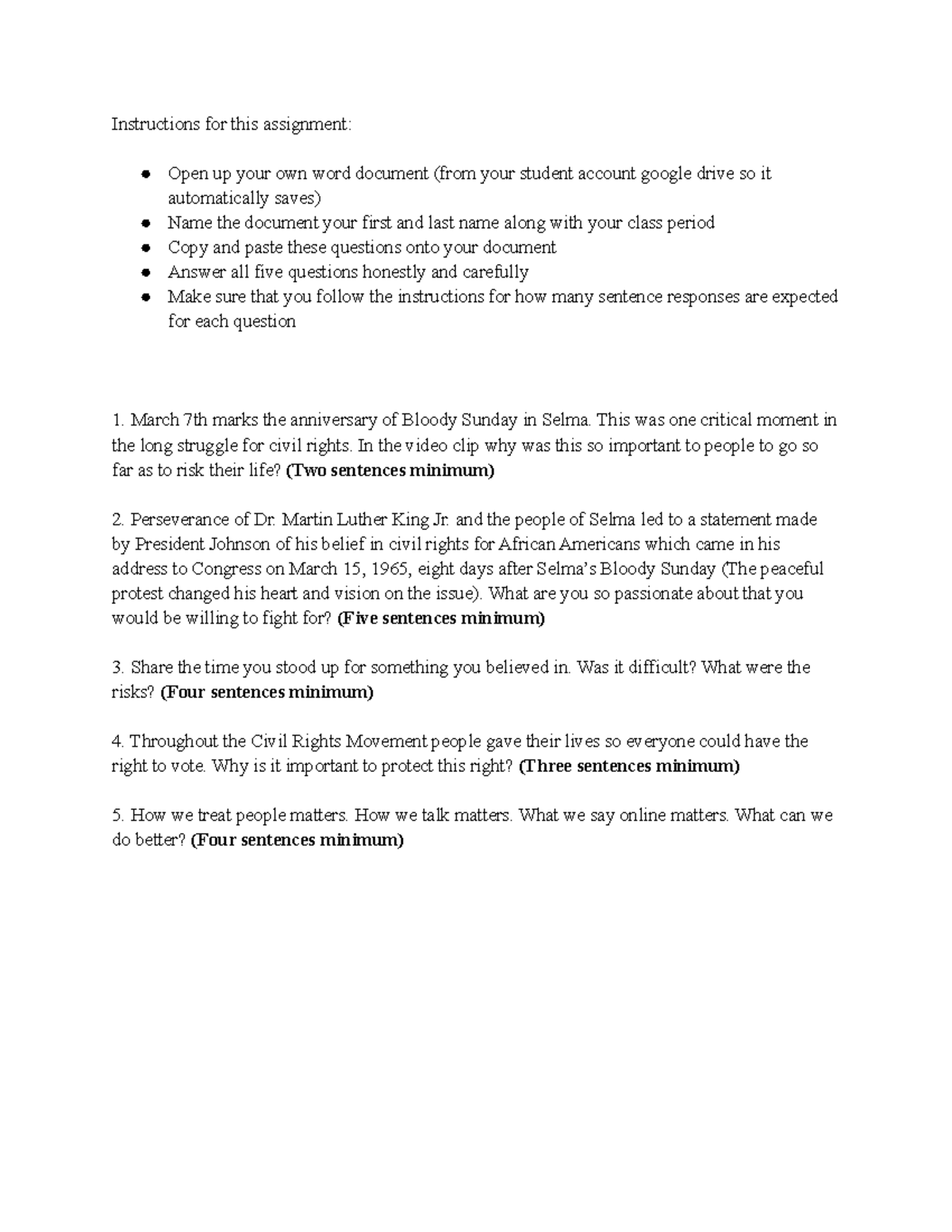 Social Justice Assignment: Reflections on Civil Rights and Advocacy ...