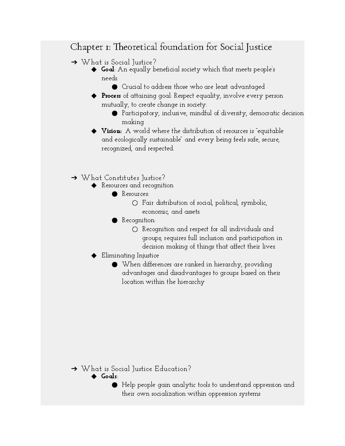 Foundations of Social Justice: A Theoretical Overview (Soc 101) - Studocu