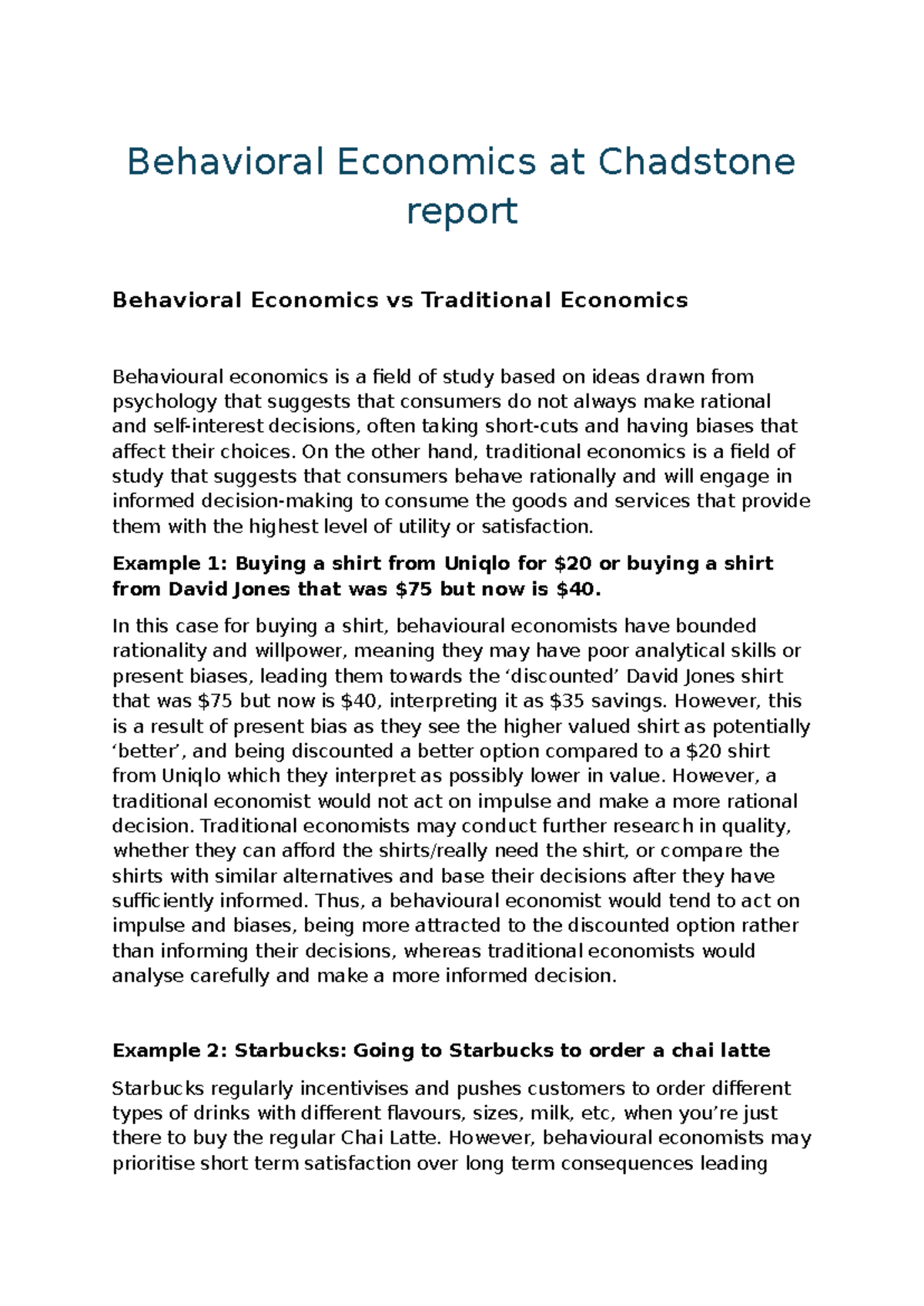 Behavioral Economics vs Traditional Economics: Insights from Chadstone ...