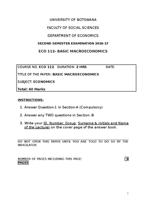 ECO 111- Course outline 2012-13 - UNIVERSITY OF BOTSWANA FACULTY OF ...