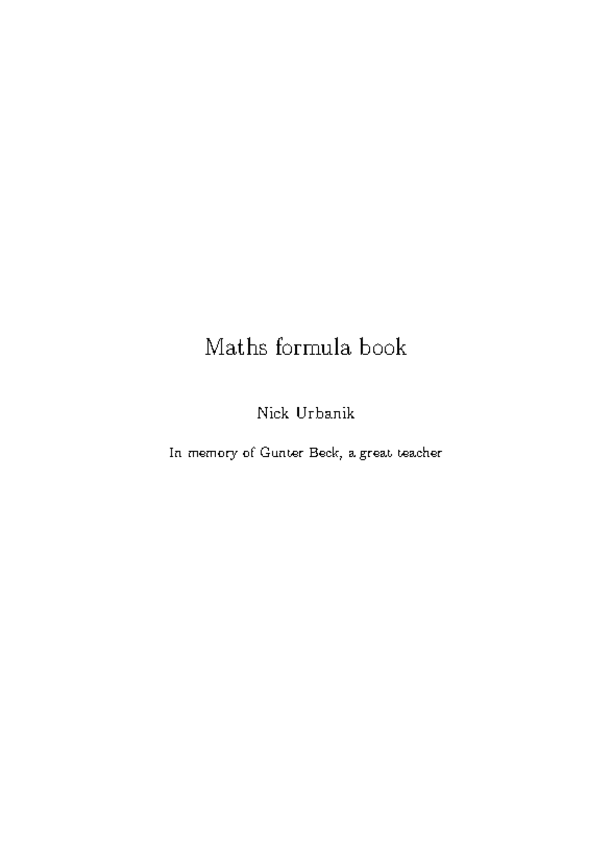 Maths Formula Book (Year 11-12) - Comprehensive Guide - Studocu