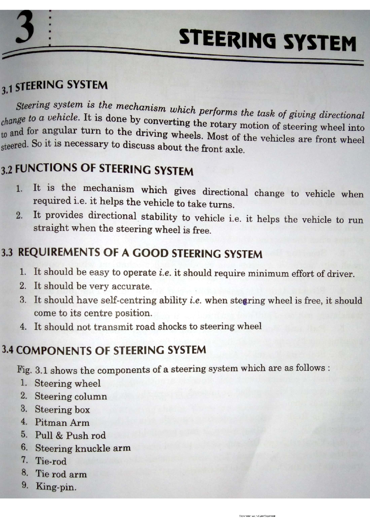 Steering System Mechanism and Functionality Explained (ENG 202) - Studocu