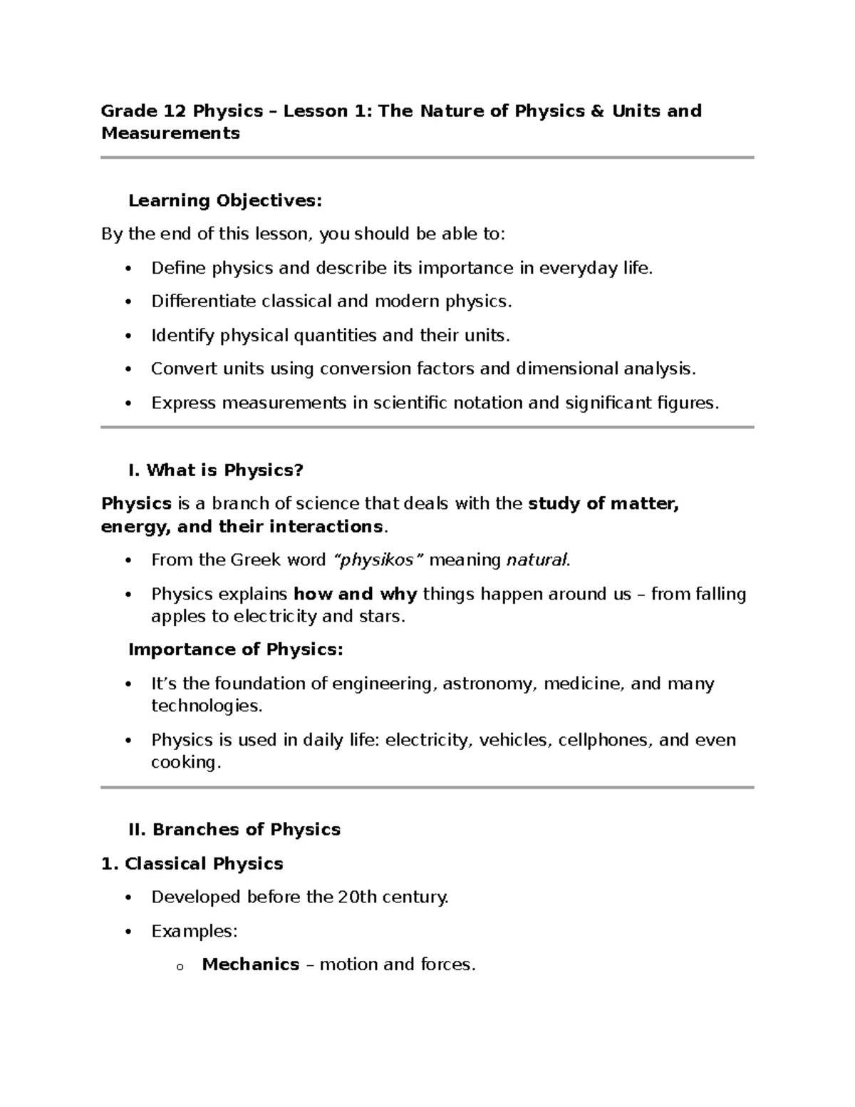 Grade 12 Physics Lesson 3: Motion in Two Dimensions Overview - Studocu