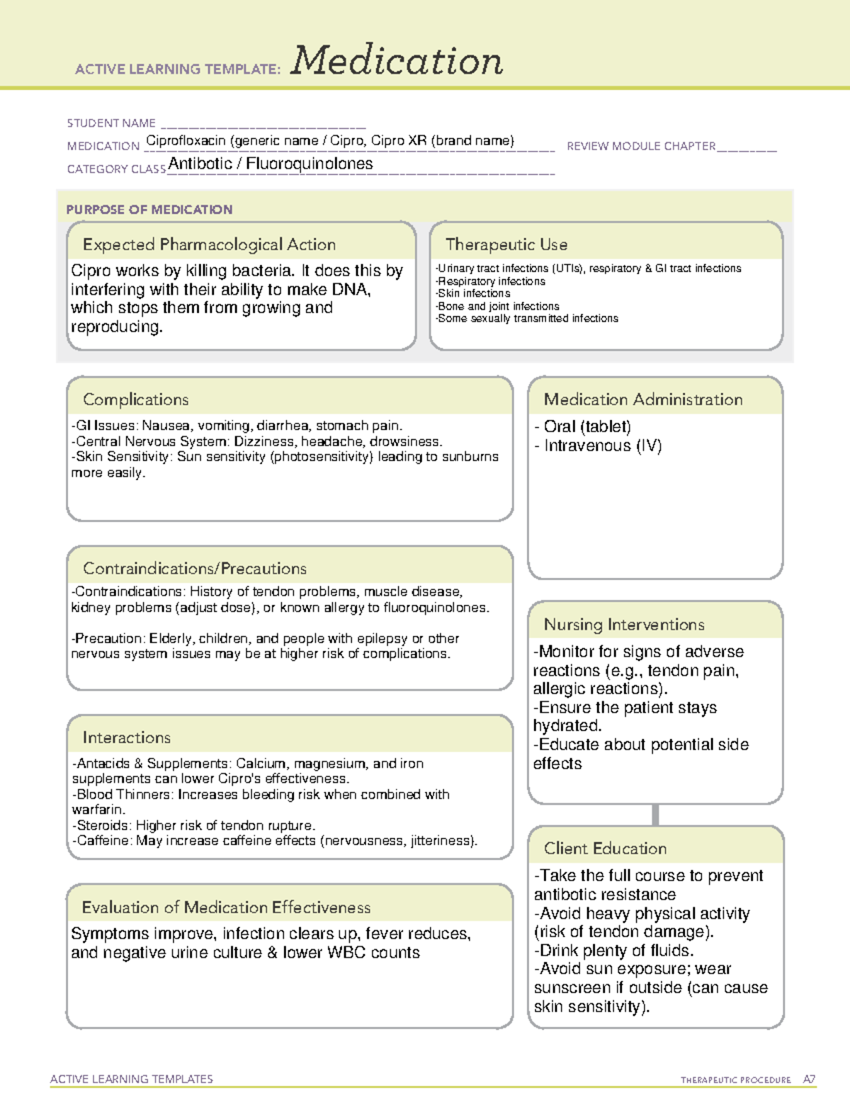 Active Learning Template medication - ACTIVE LEARNING TEMPLATES ...