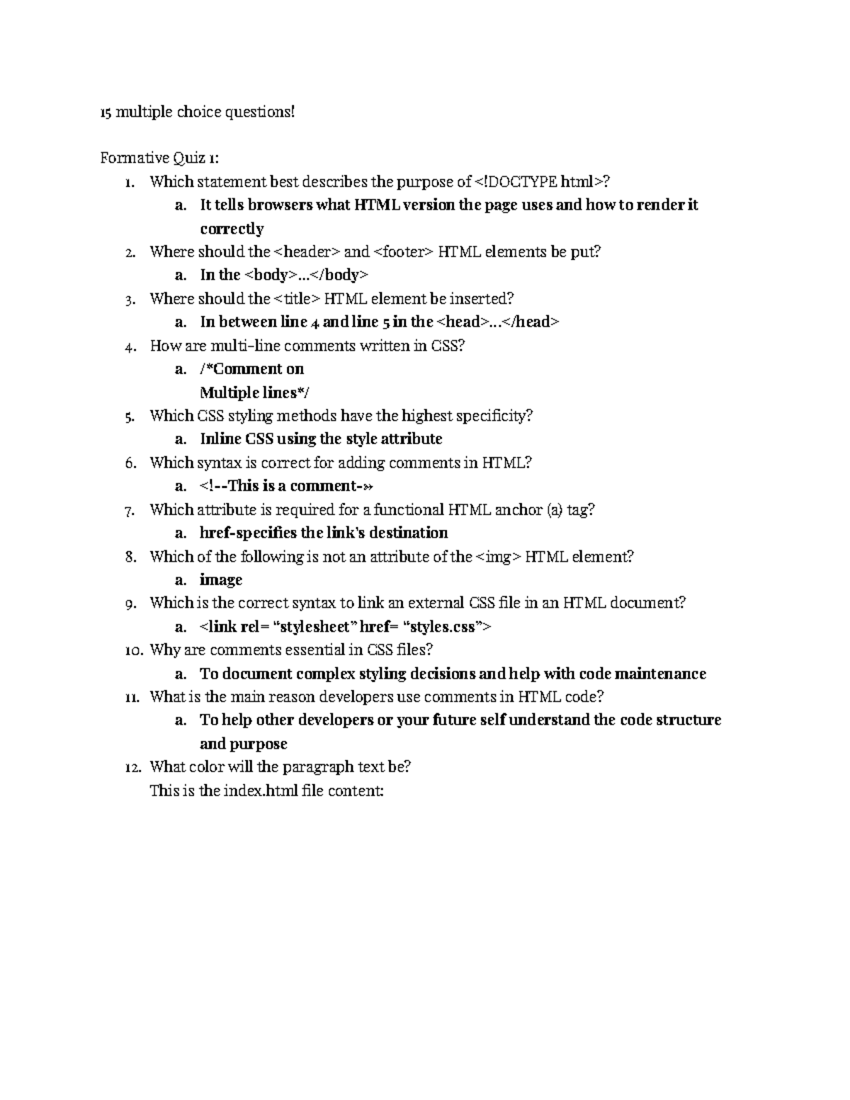 CS 110 Final Study Guide: Comprehensive Quiz Questions and Key Concepts ...