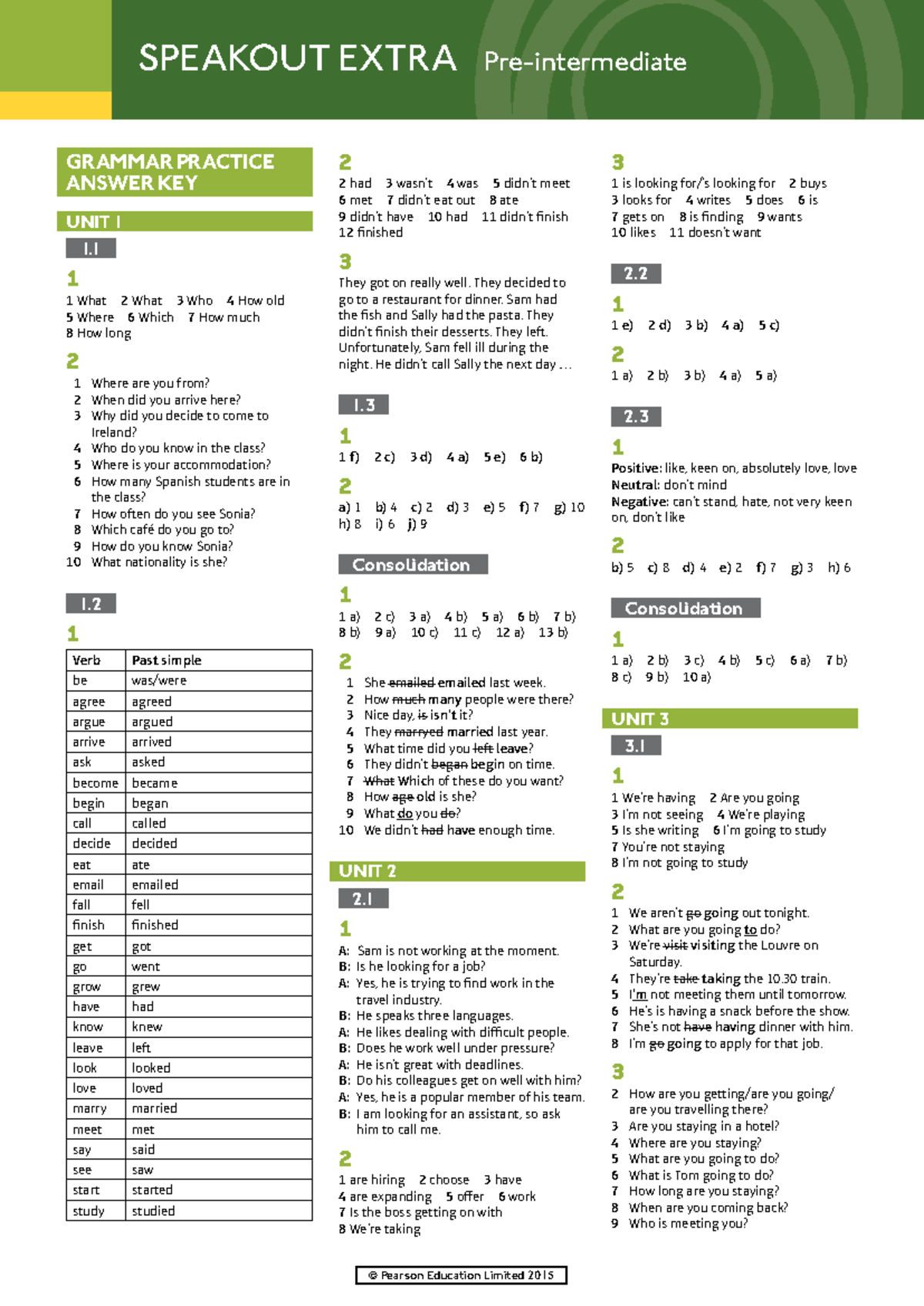 Speakout-extra-pre-intermediate-grammar-answer-key compress - GRAMMAR PRACTICE ANSWER KEY UNIT 1 ...