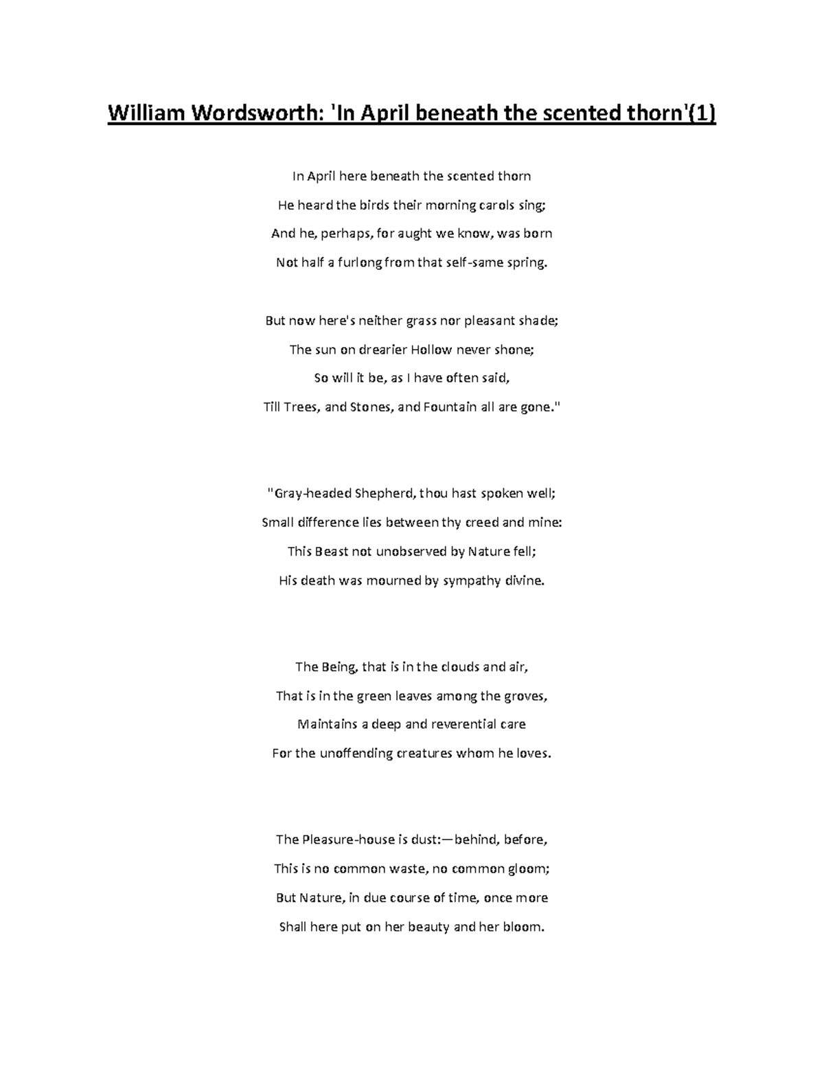 Ecology and Literature: Insights from Nature in Poetry Anthology - Studocu