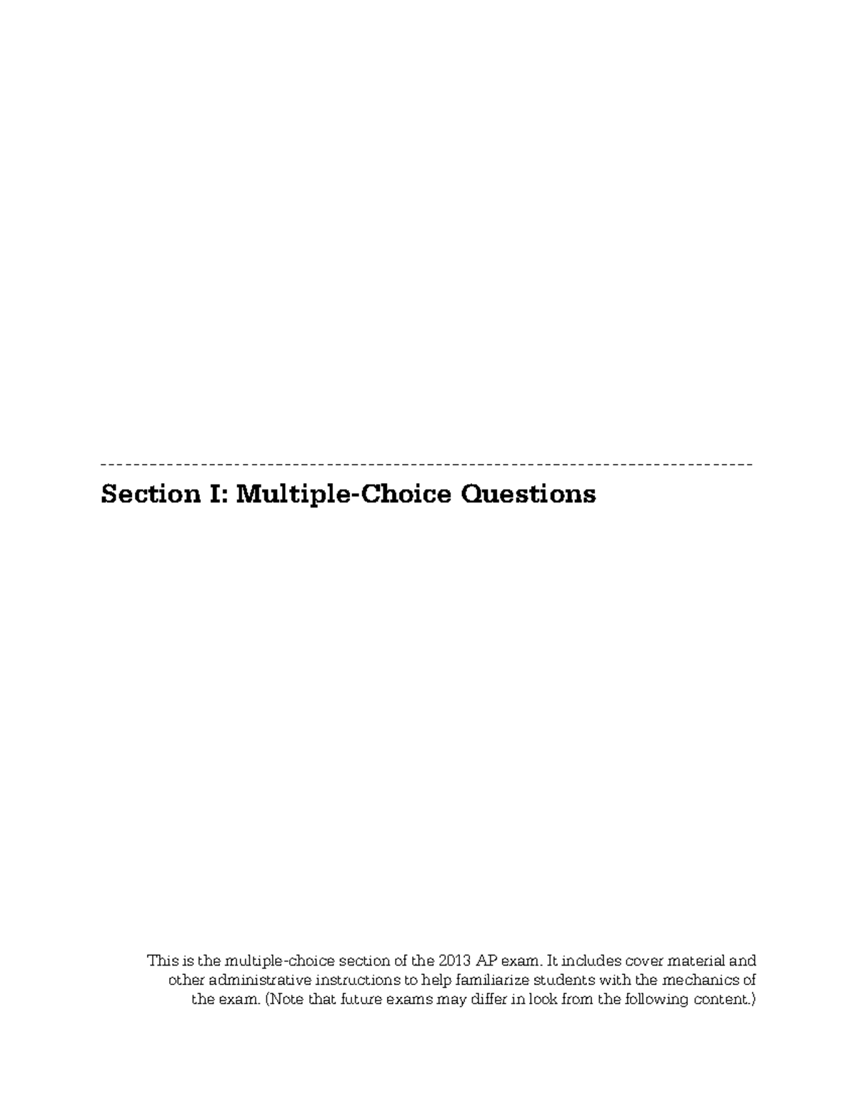 AP Statistics Exam 2013 - Section I: Multiple Choice Questions - Studocu