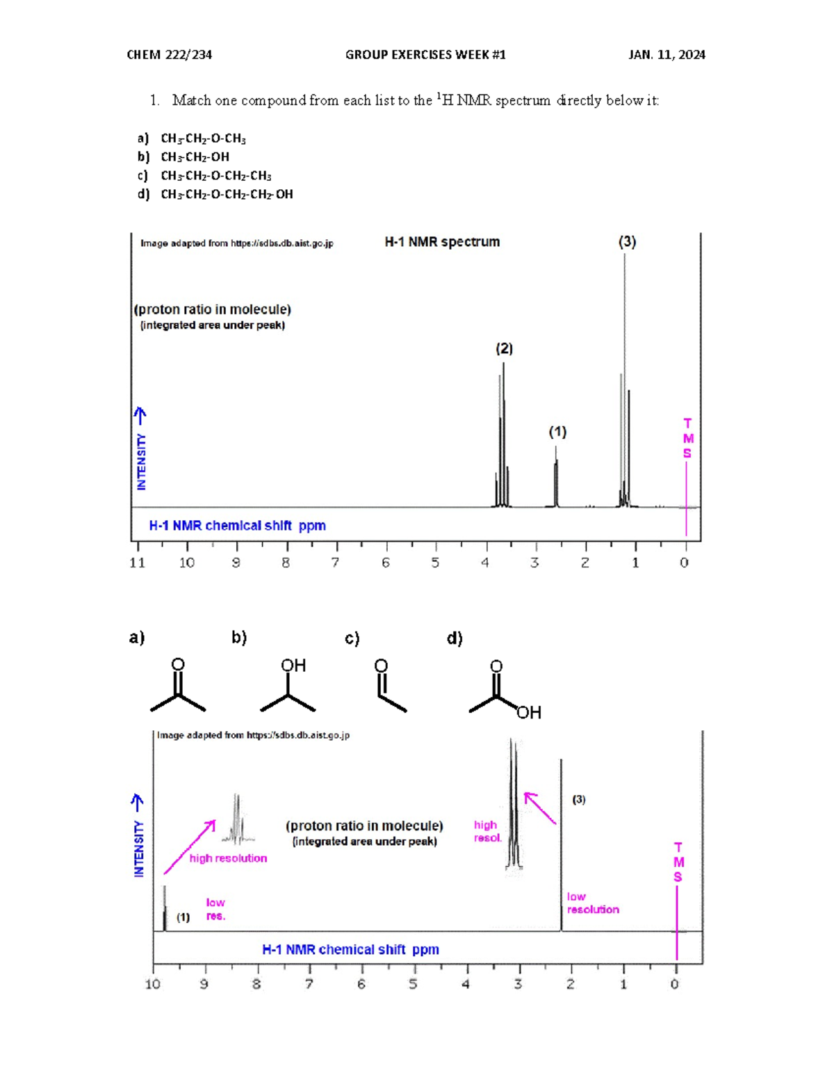 Chemistry 101: Tutorial 1 - NMR Spectrum Analysis and Predictions - Studocu