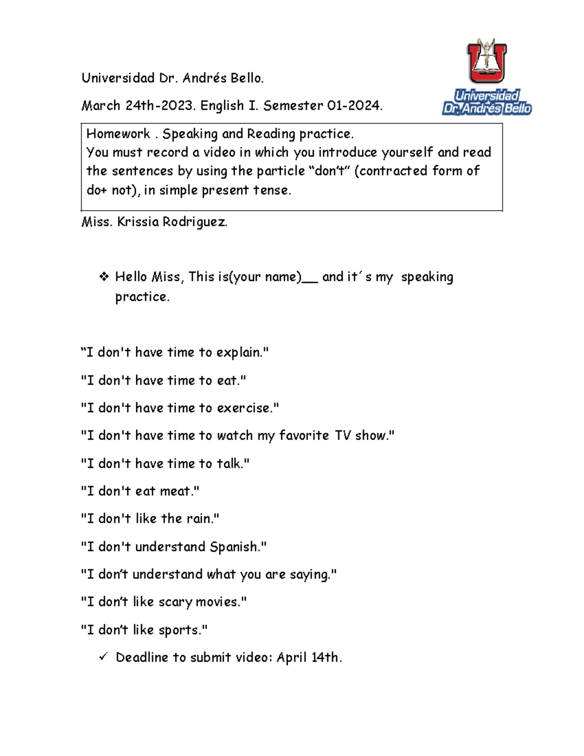 Speaking practice - Nos enseñan a hablar un poco mas de ingles y a ...