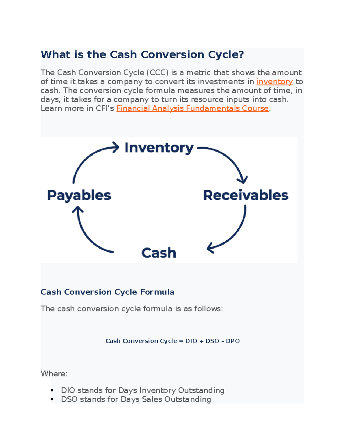 Reading - Cash Conversion Cycle - What is the Cash Conversion Cycle ...